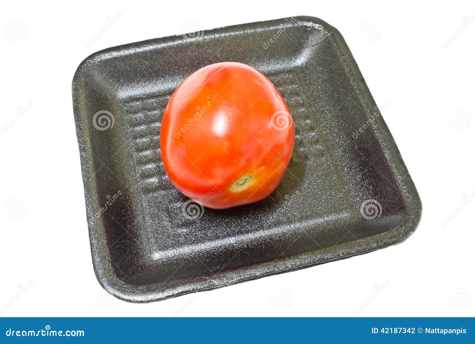 Tomato on a foam tray stock photo. Image of nature, fruits - 42187342