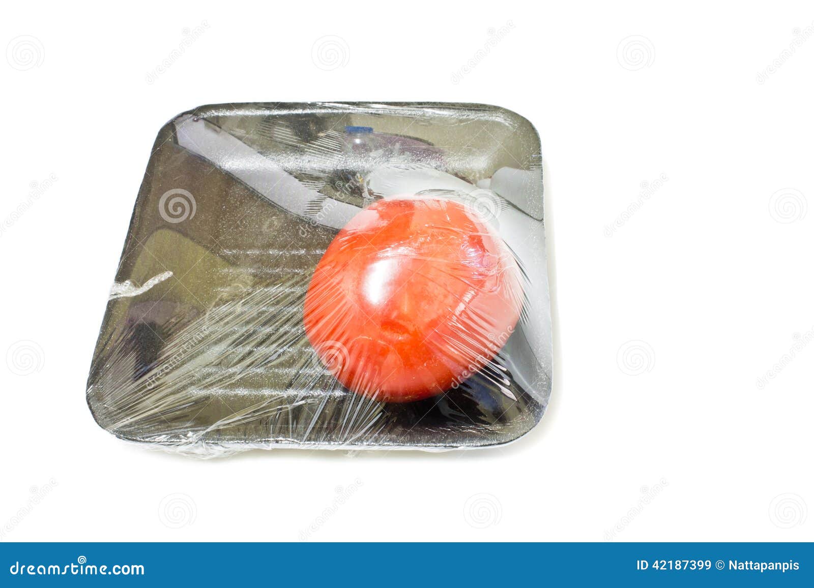 Tomato on a foam tray stock image. Image of vegetable - 42187399