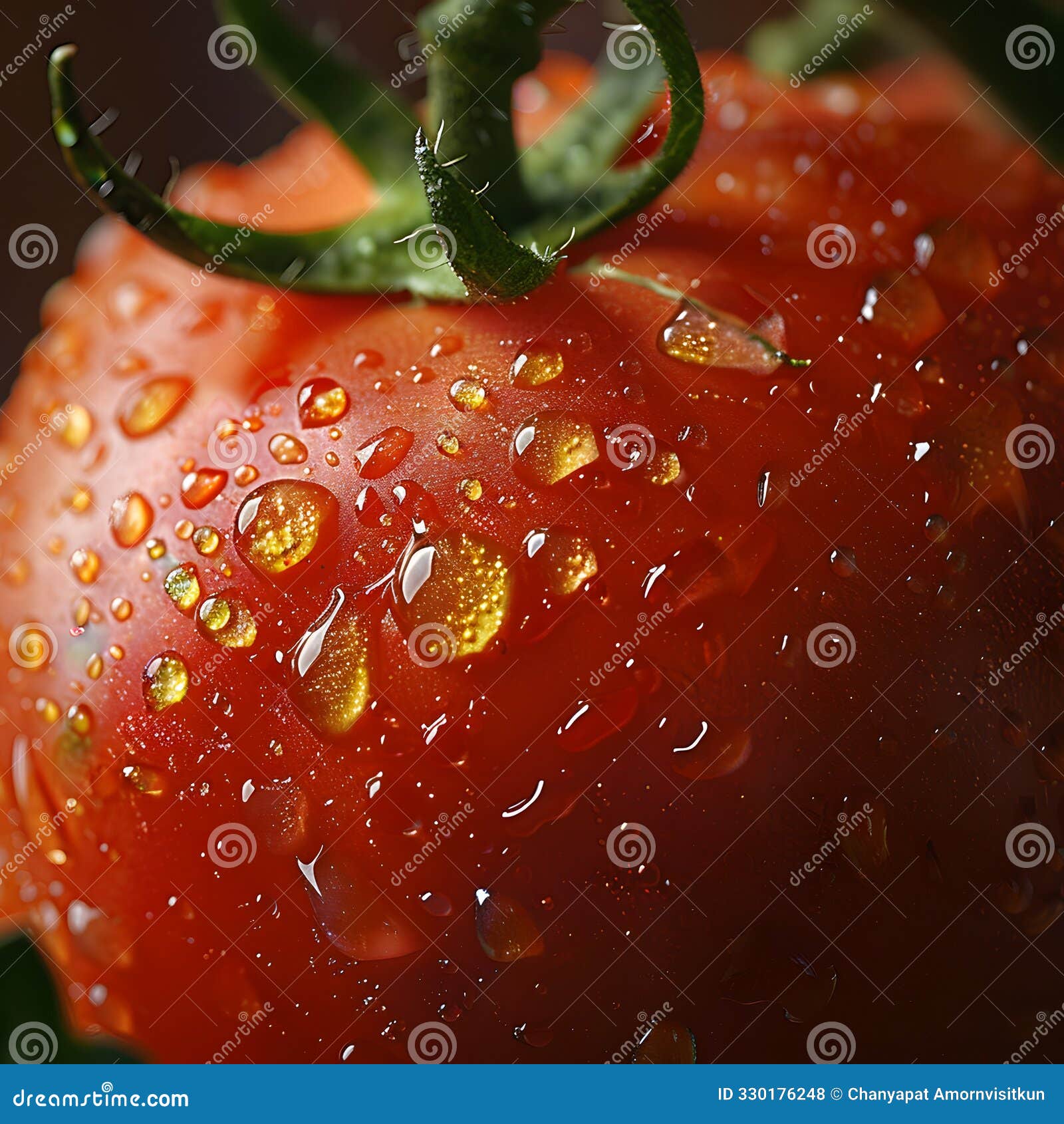 Tomato that Has Water Drops on it Stock Illustration - Illustration of ...