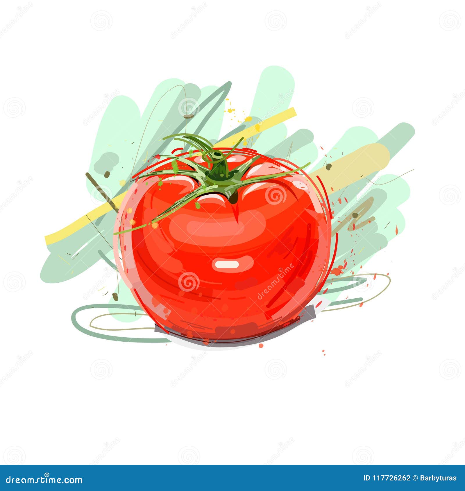 Tomato.Isolated Single Simple Vector Illustration Stock Illustration ...