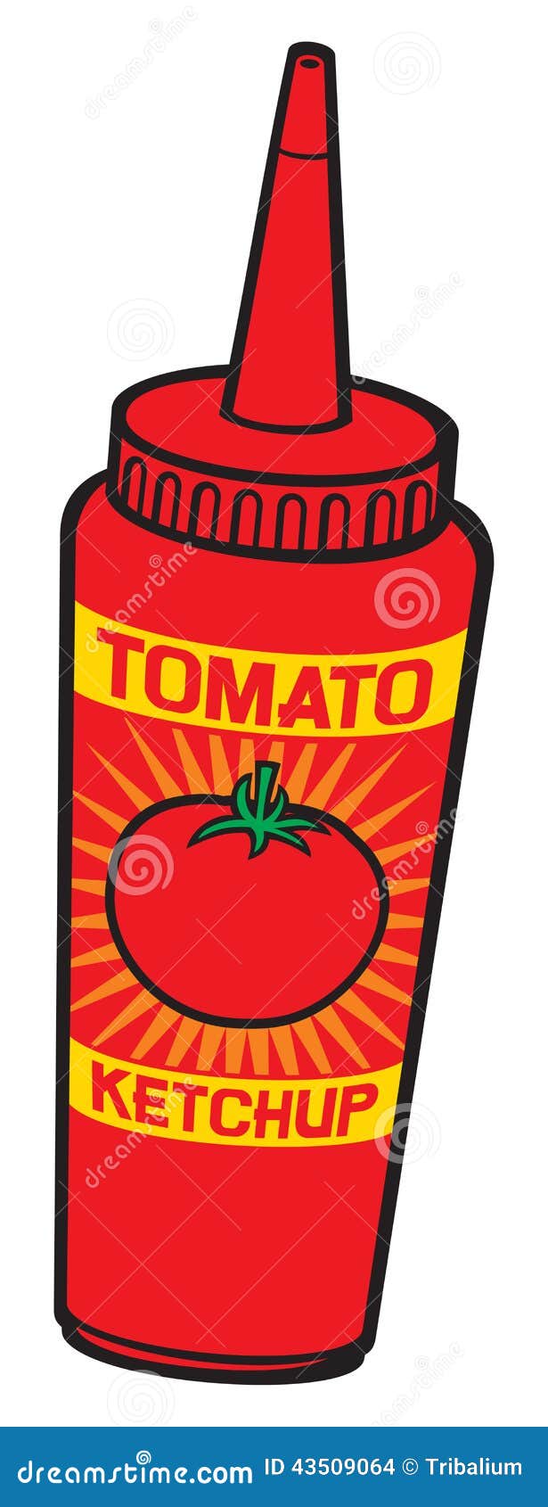 Tomato ketchup bottle stock vector. Illustration of natural - 43509064