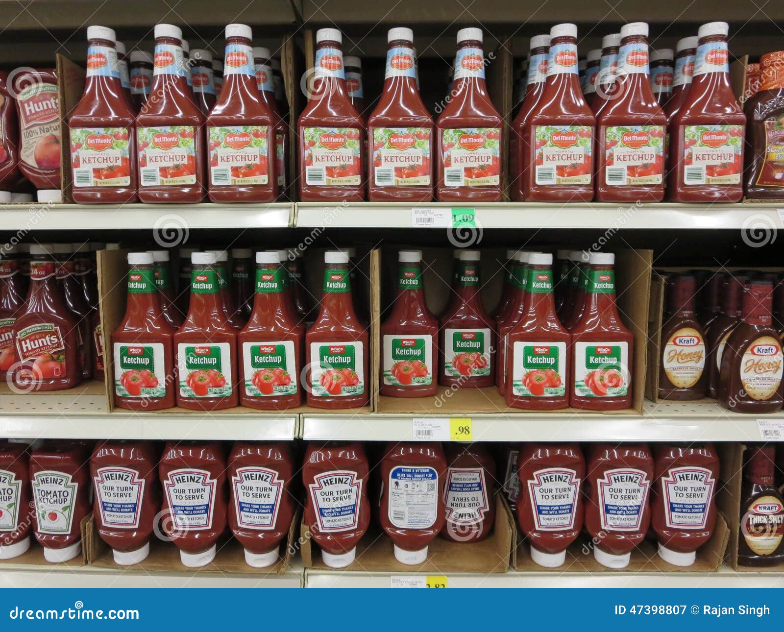 Tomato ketchup display editorial photography. Image of grocery - 47398807