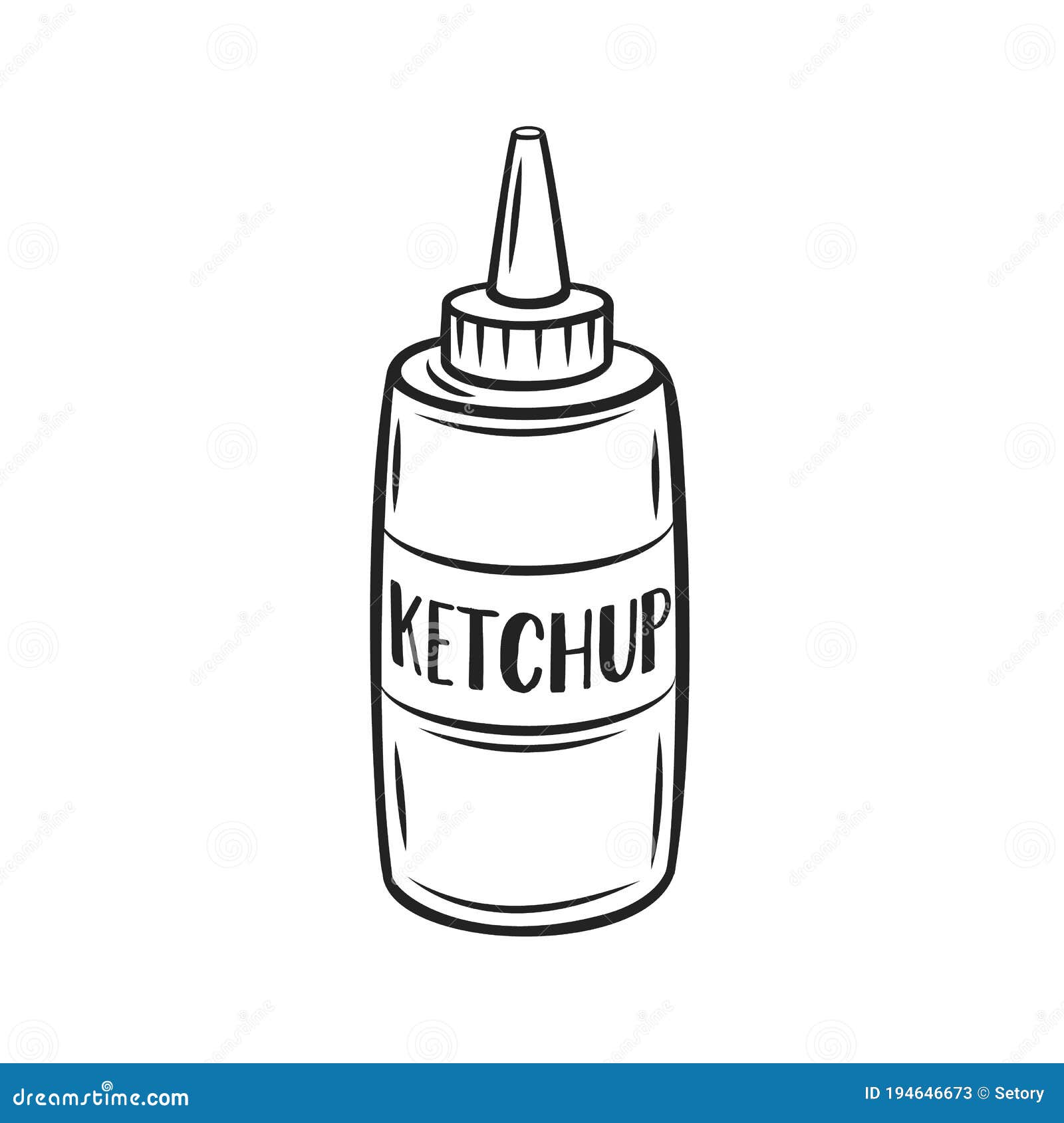Tomato Ketchup Outline Icon Stock Vector Illustration Of Container Icon 194646673