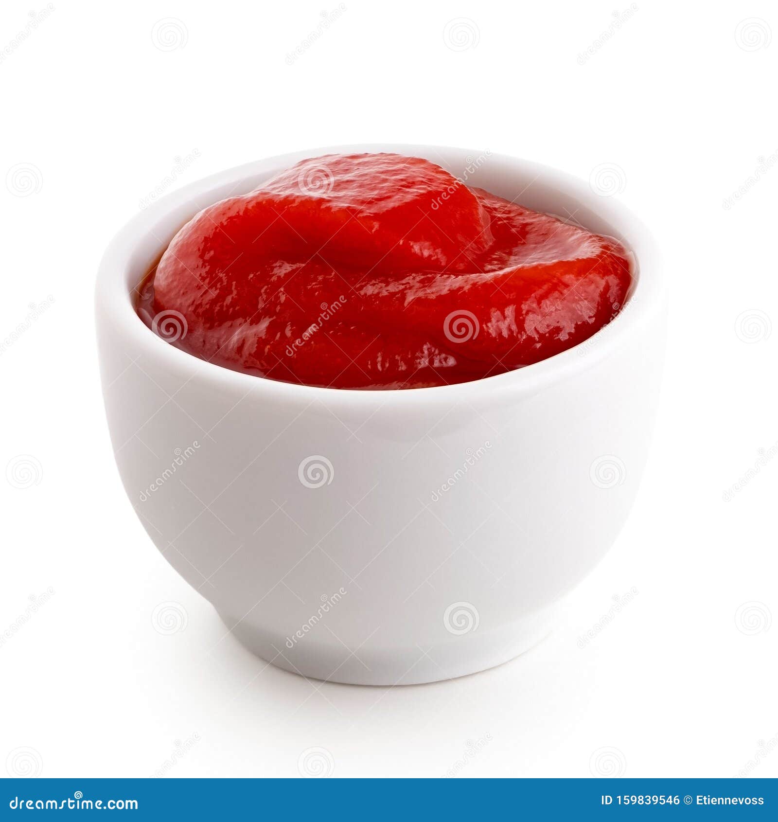 Tomato Ketchup in Small White Ceramic Dish Isolated on White Stock ...