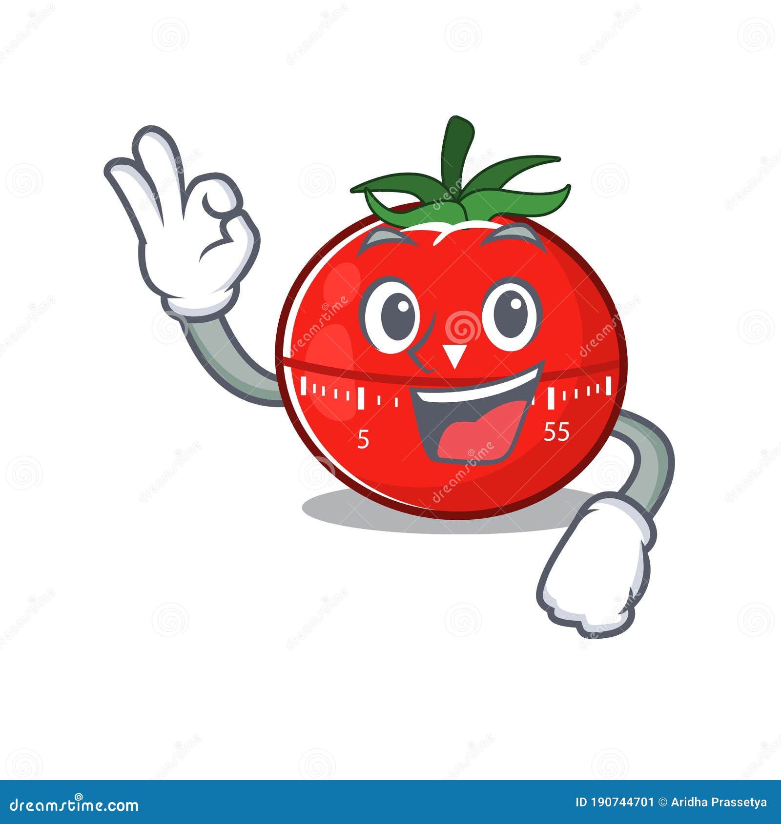 Tomato Kitchen Timer Cartoon Mascot Design with Okay Finger Poses Stock ...