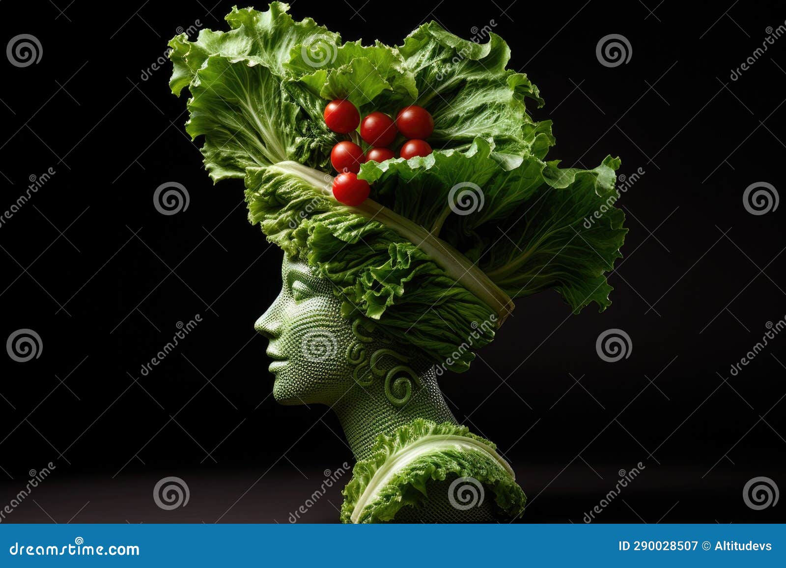 A Tomato and Lettuce Designed To Look Like a Ladys Hat Stock Image ...