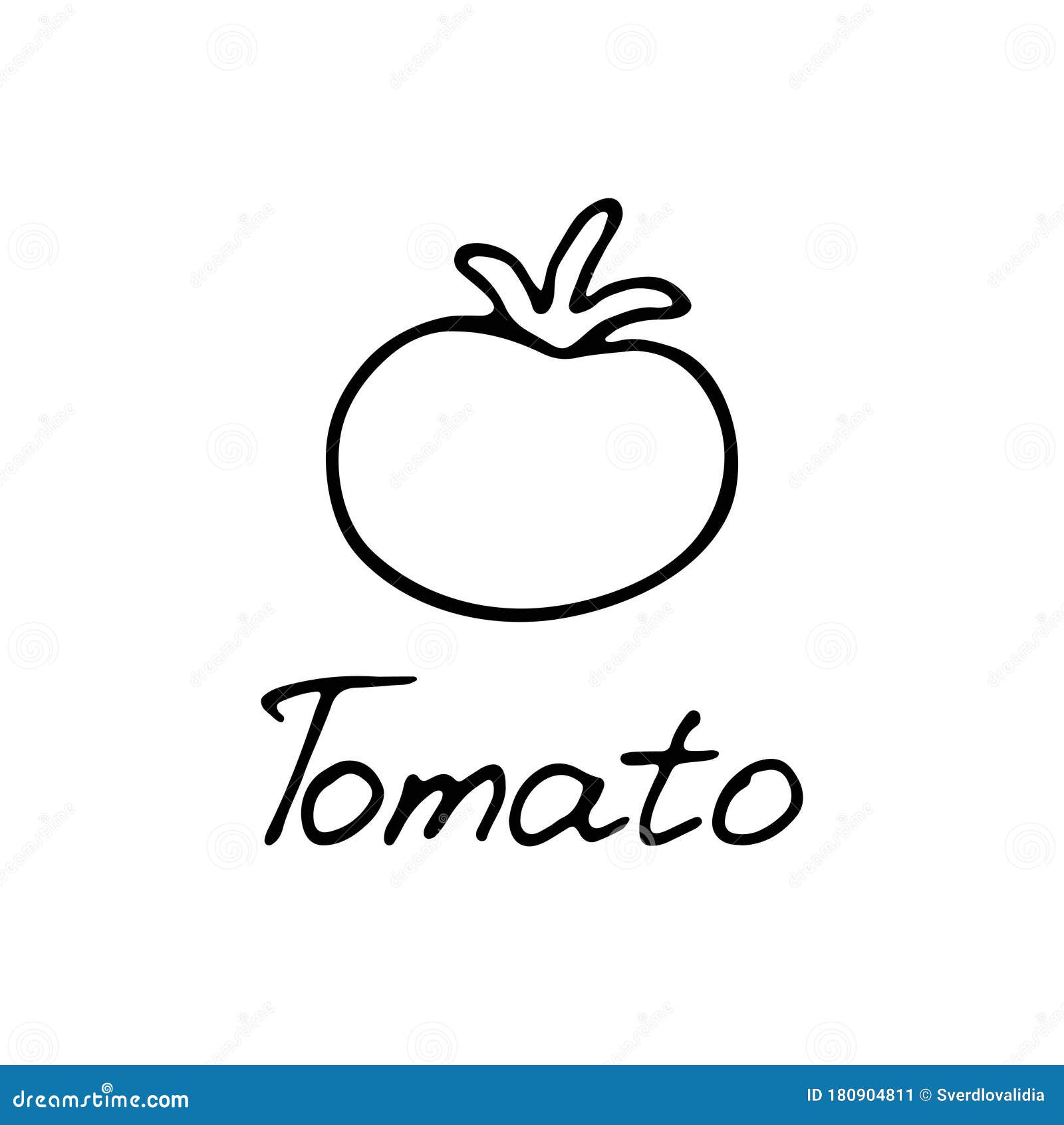 Tomato Logo. Hand Drawn Vegetable Icon For Print And Web. Hand Written ...