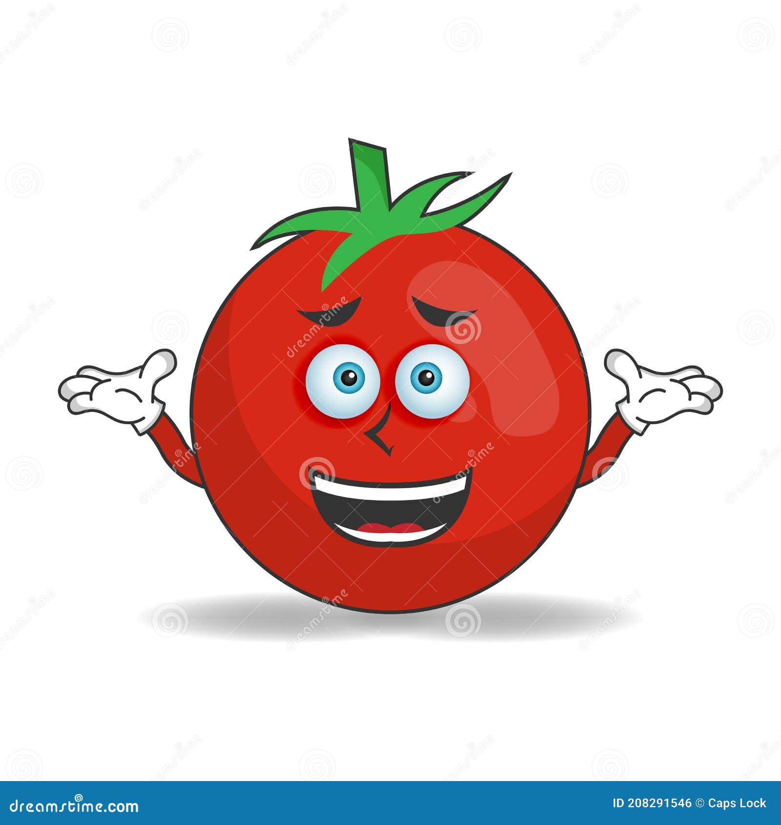 Tomato Mascot Character with a Confused Expression. Vector Illustration ...
