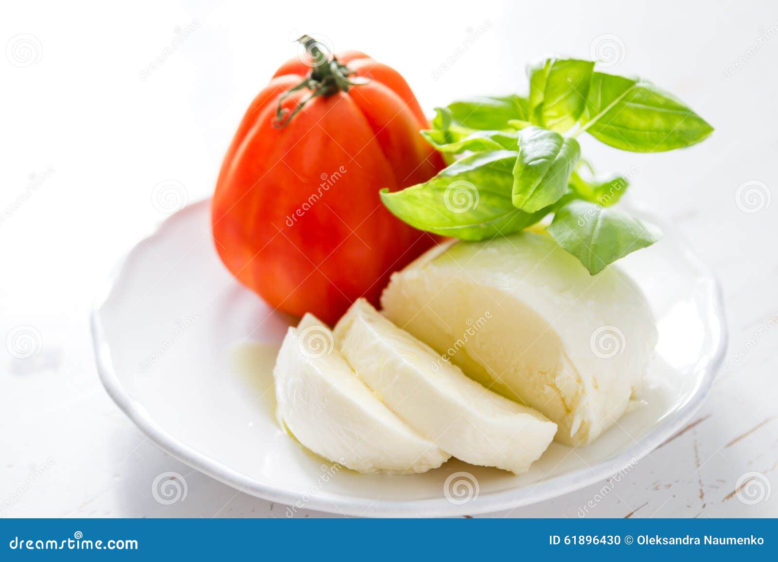 Tomato mazzarella, basil stock photo. Image of nutrition - 61896430