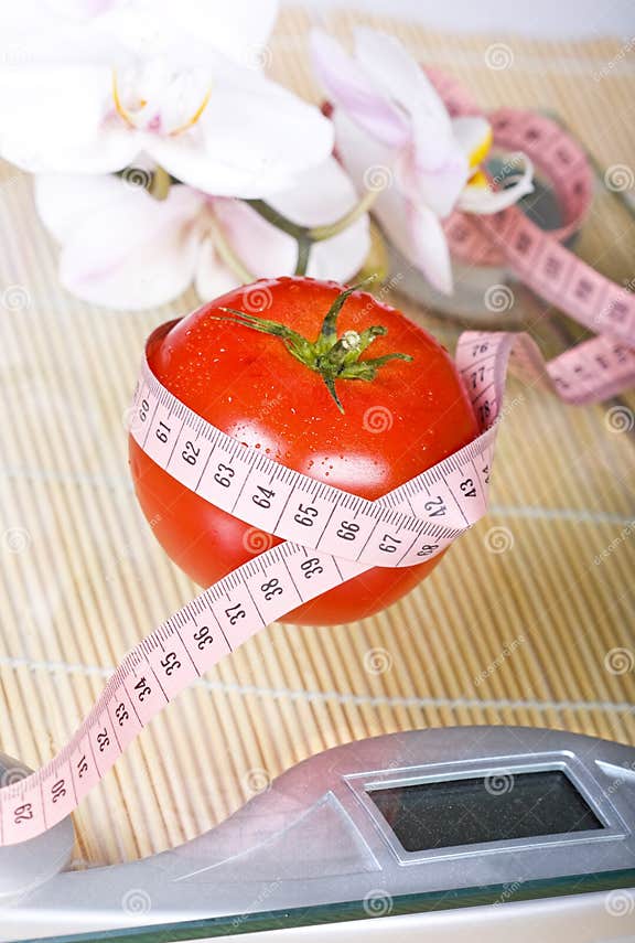 Tomato with measure stock photo. Image of fruit, centimeter - 11047058