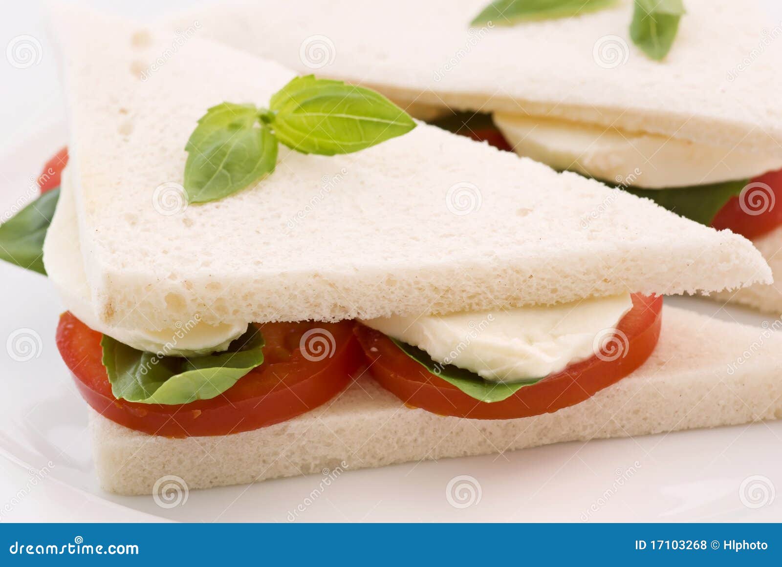 Tomato Mozzarella sandwich stock photo. Image of basil - 17103268