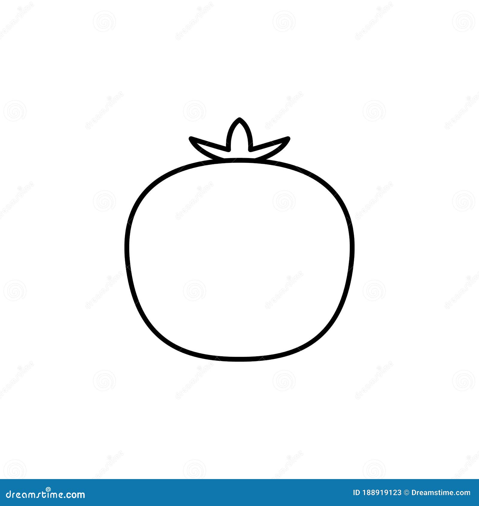 Tomato Outline Illustration Isolated On White Background. Hand Drawn ...