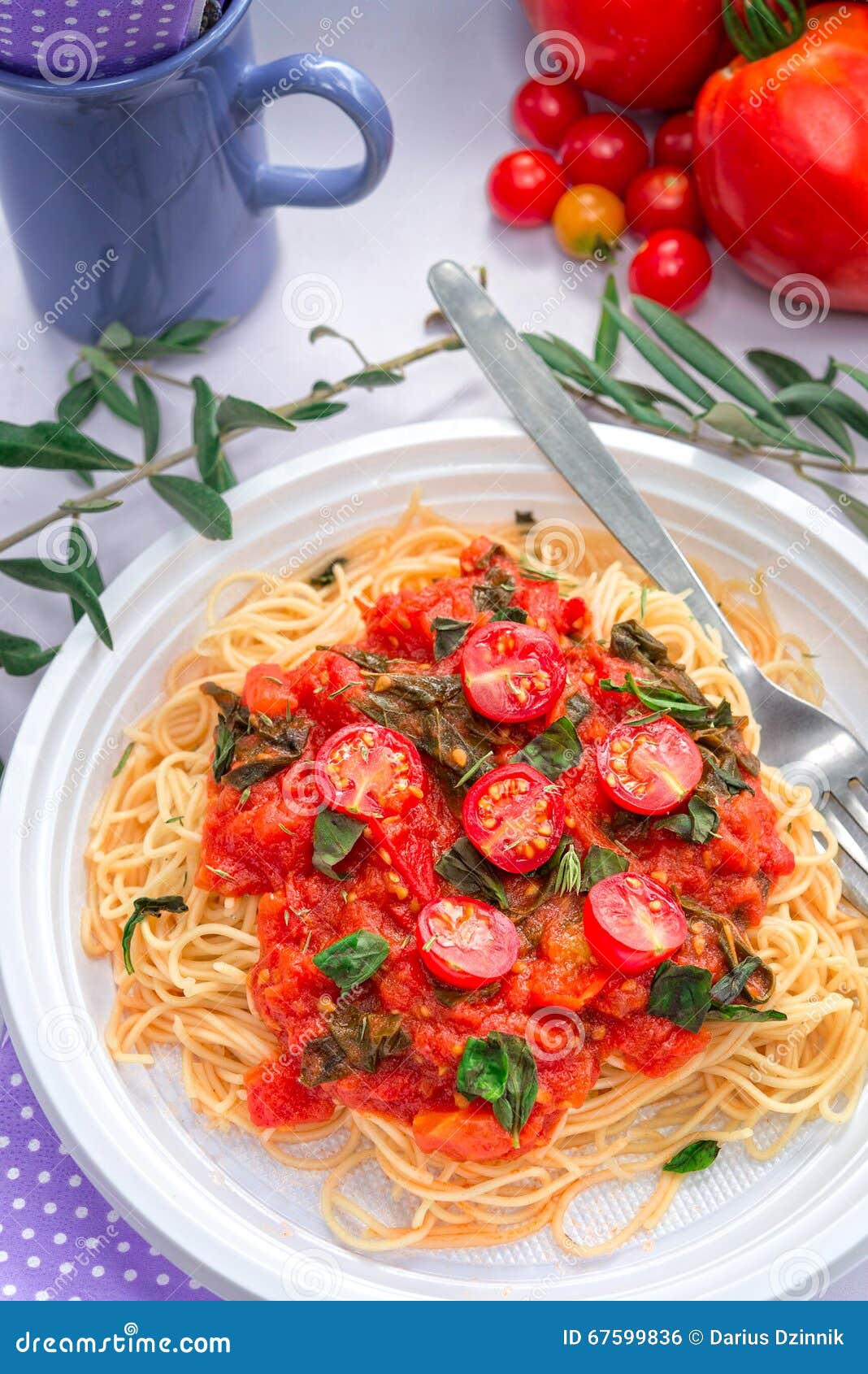 Tomato pasta stock photo. Image of garnish, ingredient - 67599836