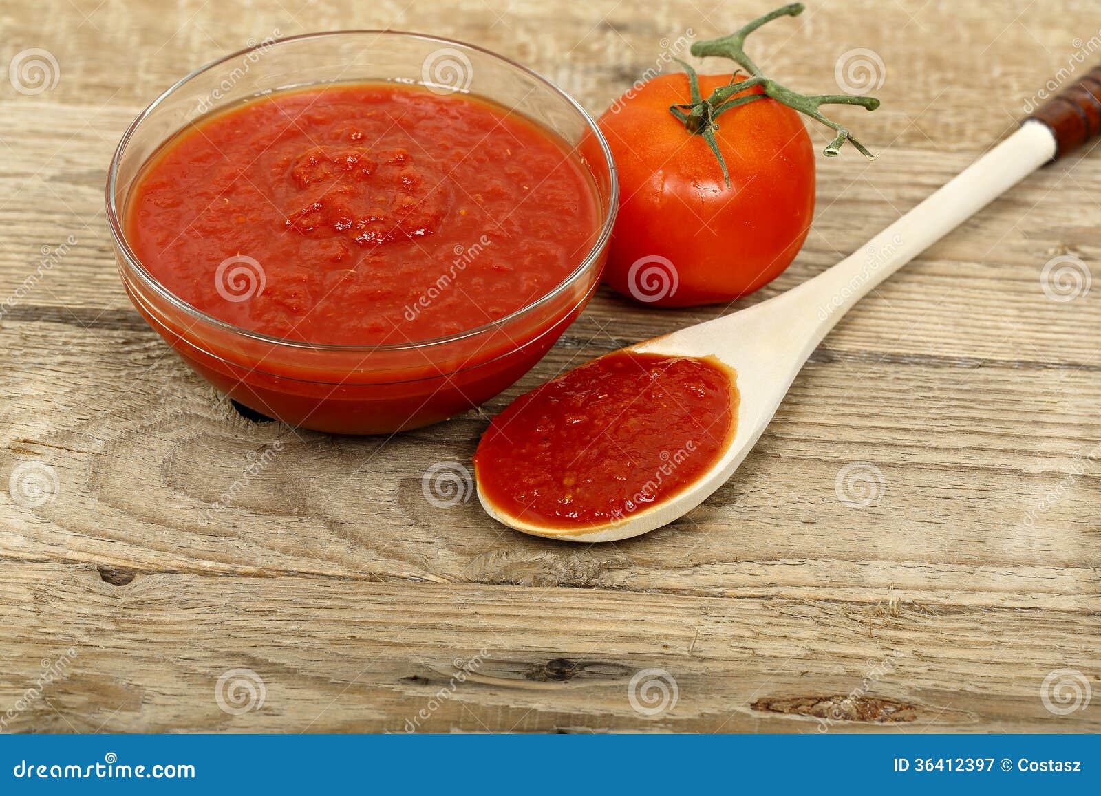 Tomato paste stock image. Image of planks, bowl, crushed - 36412397