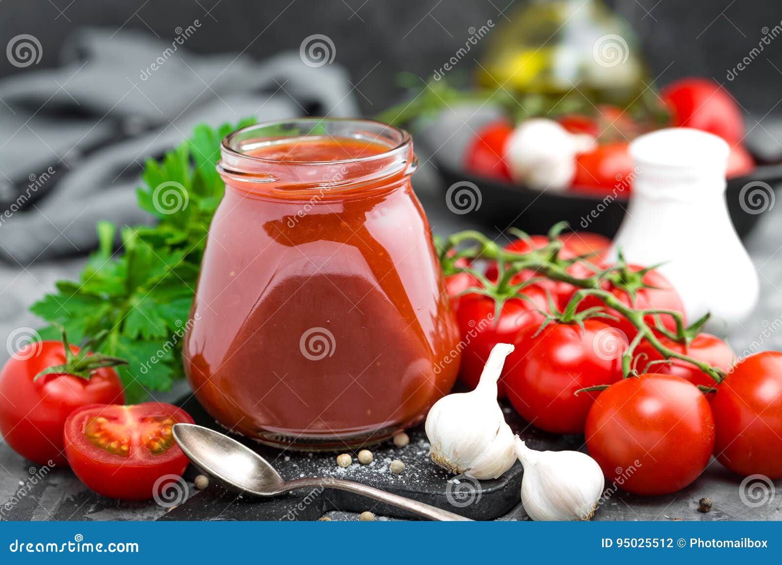 Tomato Paste and Fresh Tomatoes, Tomatos Puree Stock Photo - Image of ...