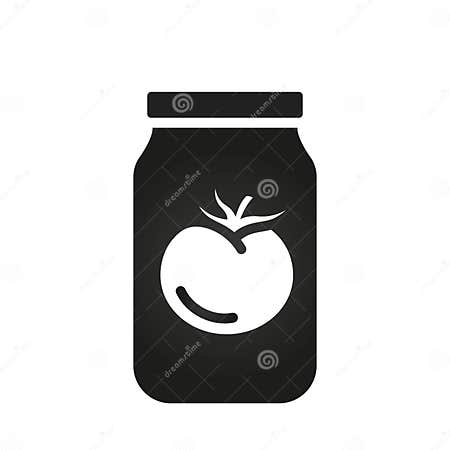 Tomato Paste Icon. Jar and Vegetable Preservation Symbol Stock Vector ...
