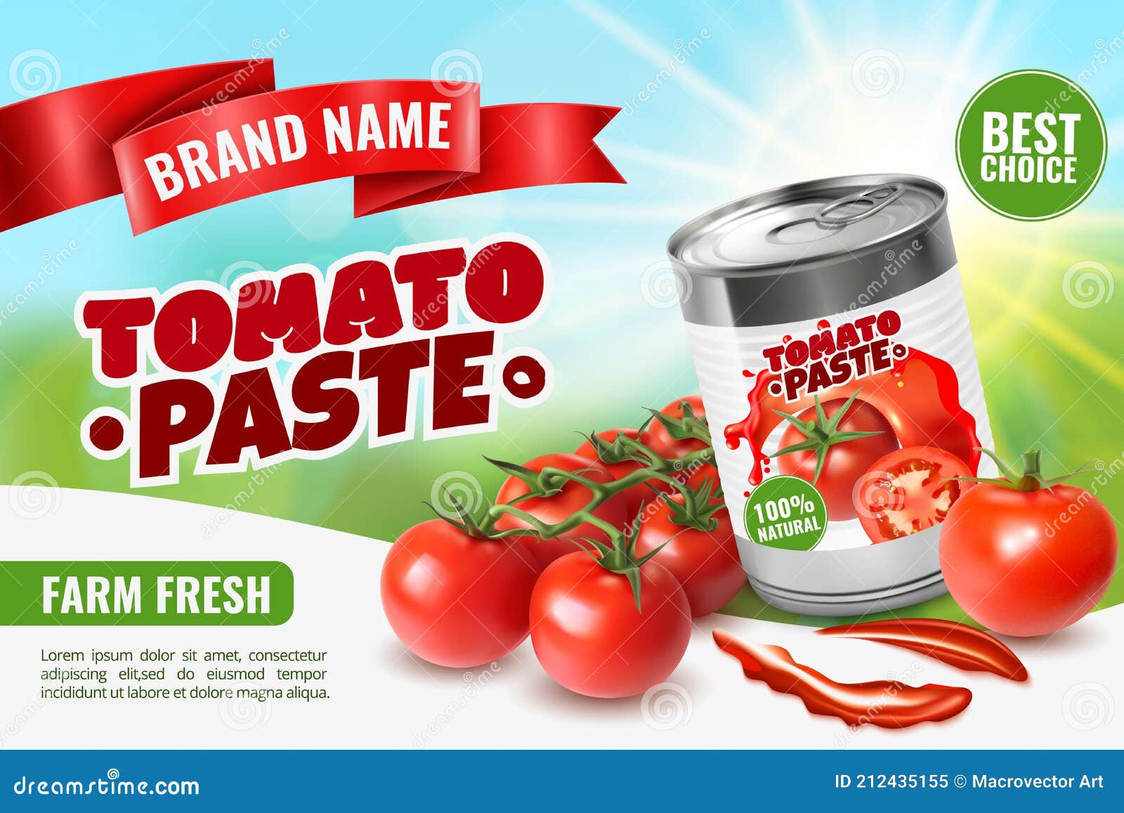 Tomato Paste Poster Ad stock vector. Illustration of orange - 212435155