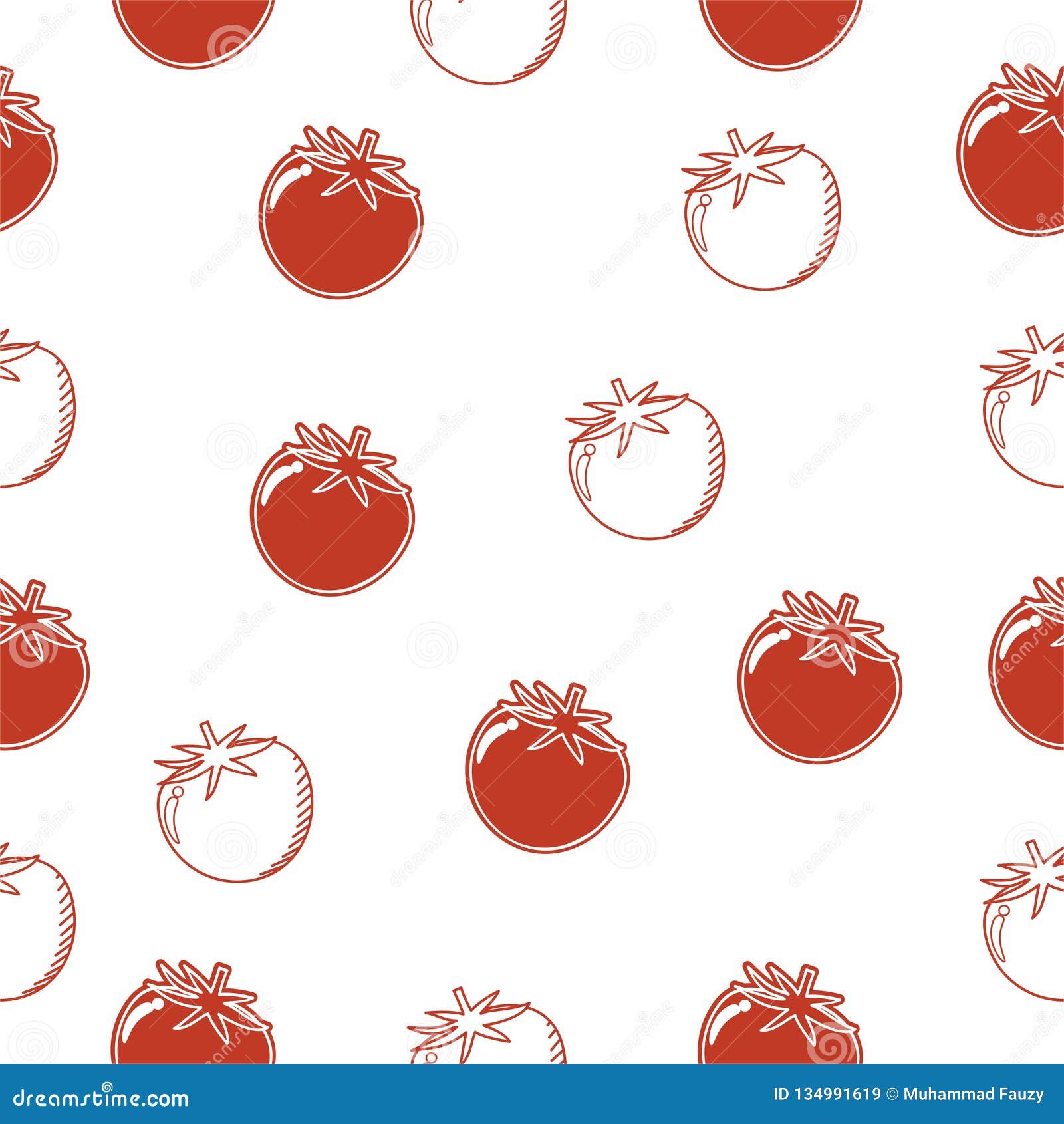 Seamless Background with Tomato Pattern Stock Vector - Illustration of ...