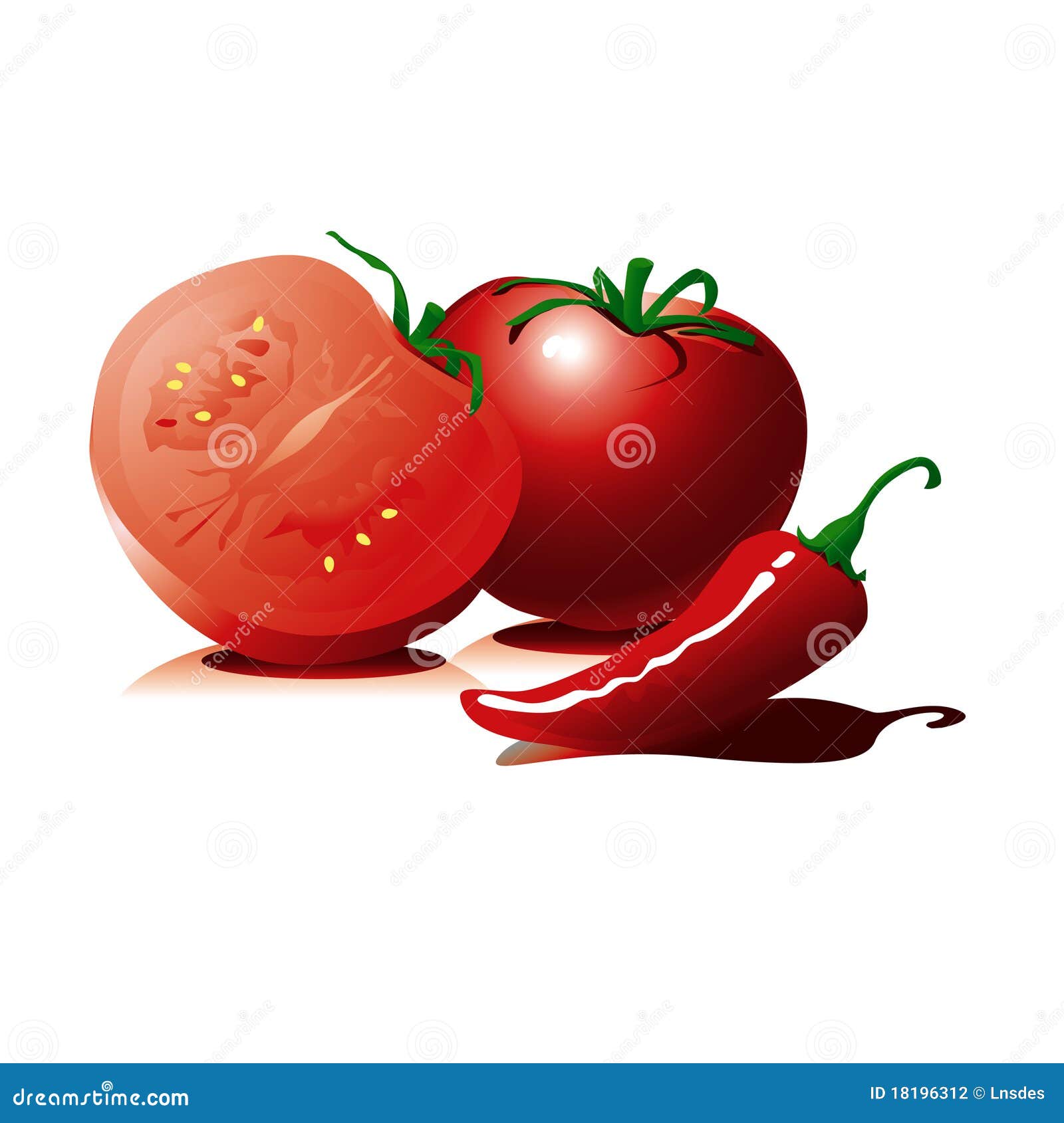 Tomato and pepper stock vector. Illustration of natural - 18196312