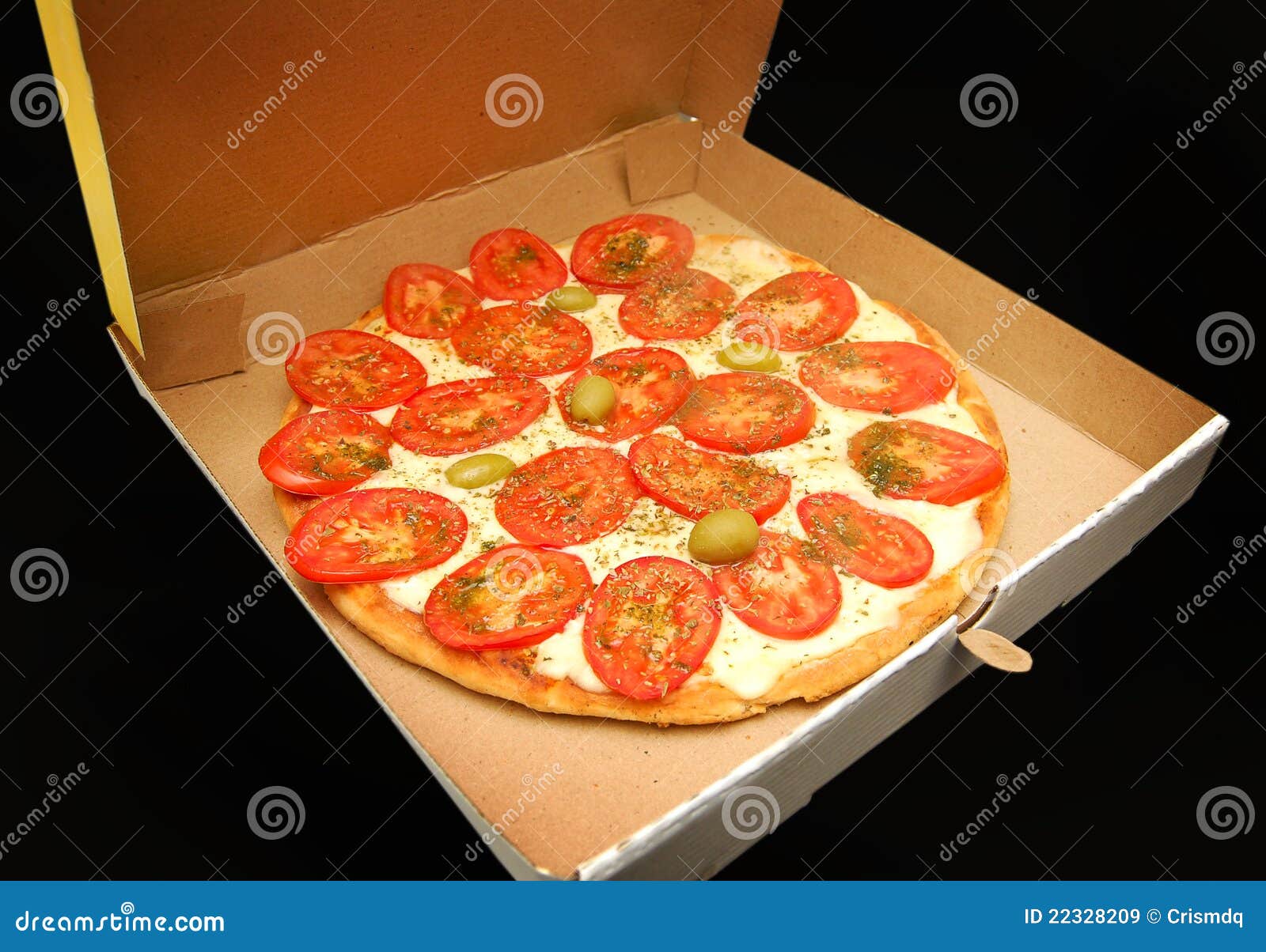 Tomato pizza in a box stock image. Image of kitchen, cheese - 22328209