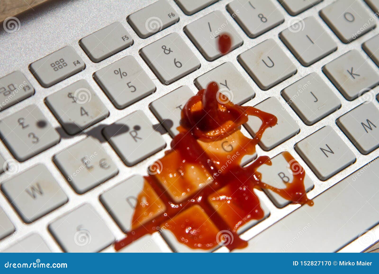 Tomato Puree Falling on the Computer Keyboard Stock Photo - Image of ...