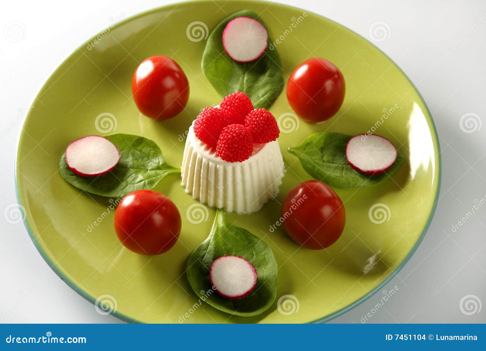 Tomato, Radish and Fresh Cheese Salad Stock Photo - Image of mixed ...
