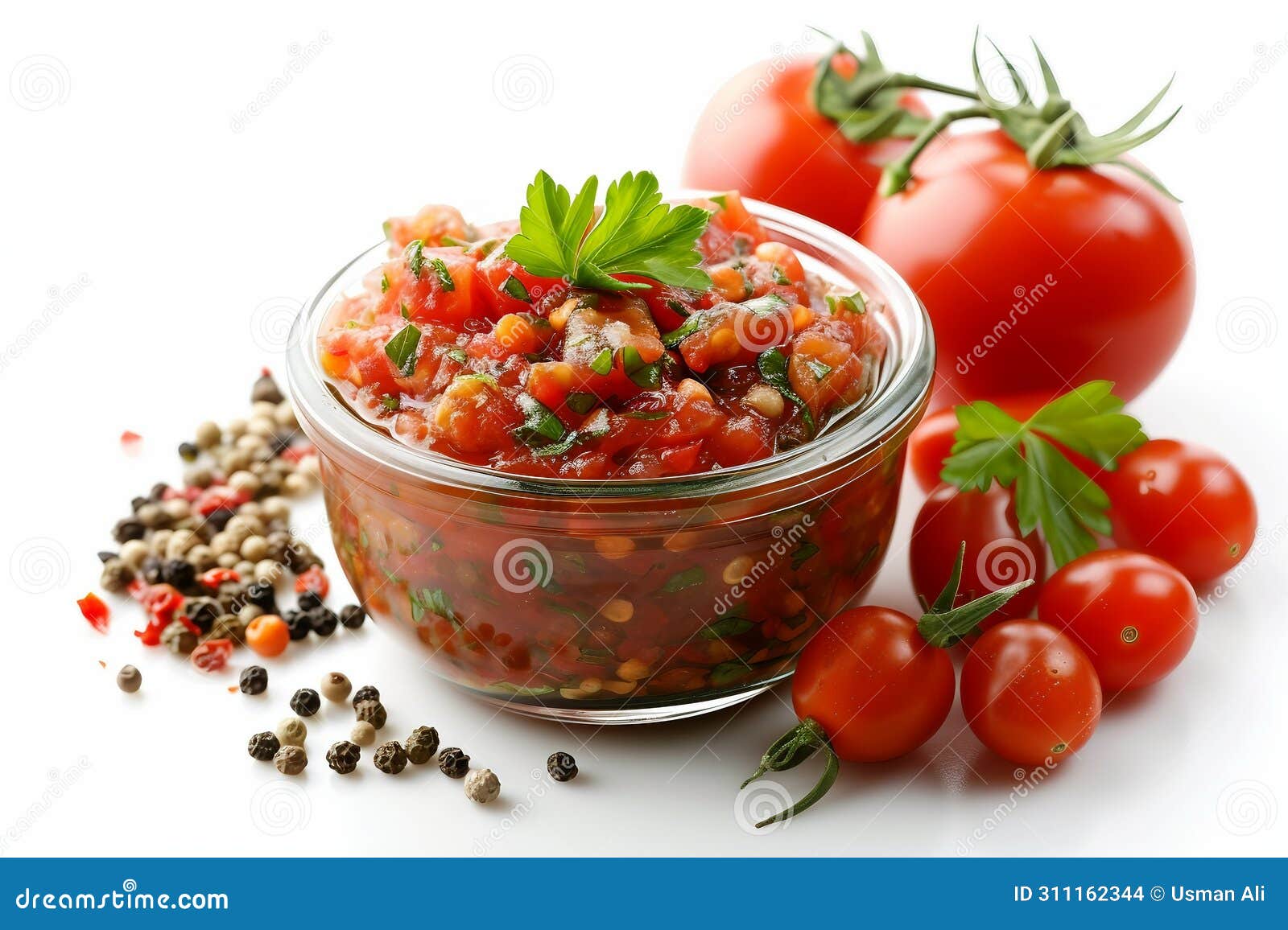 Tomato Relish Unveiled on White Background Stock Illustration ...