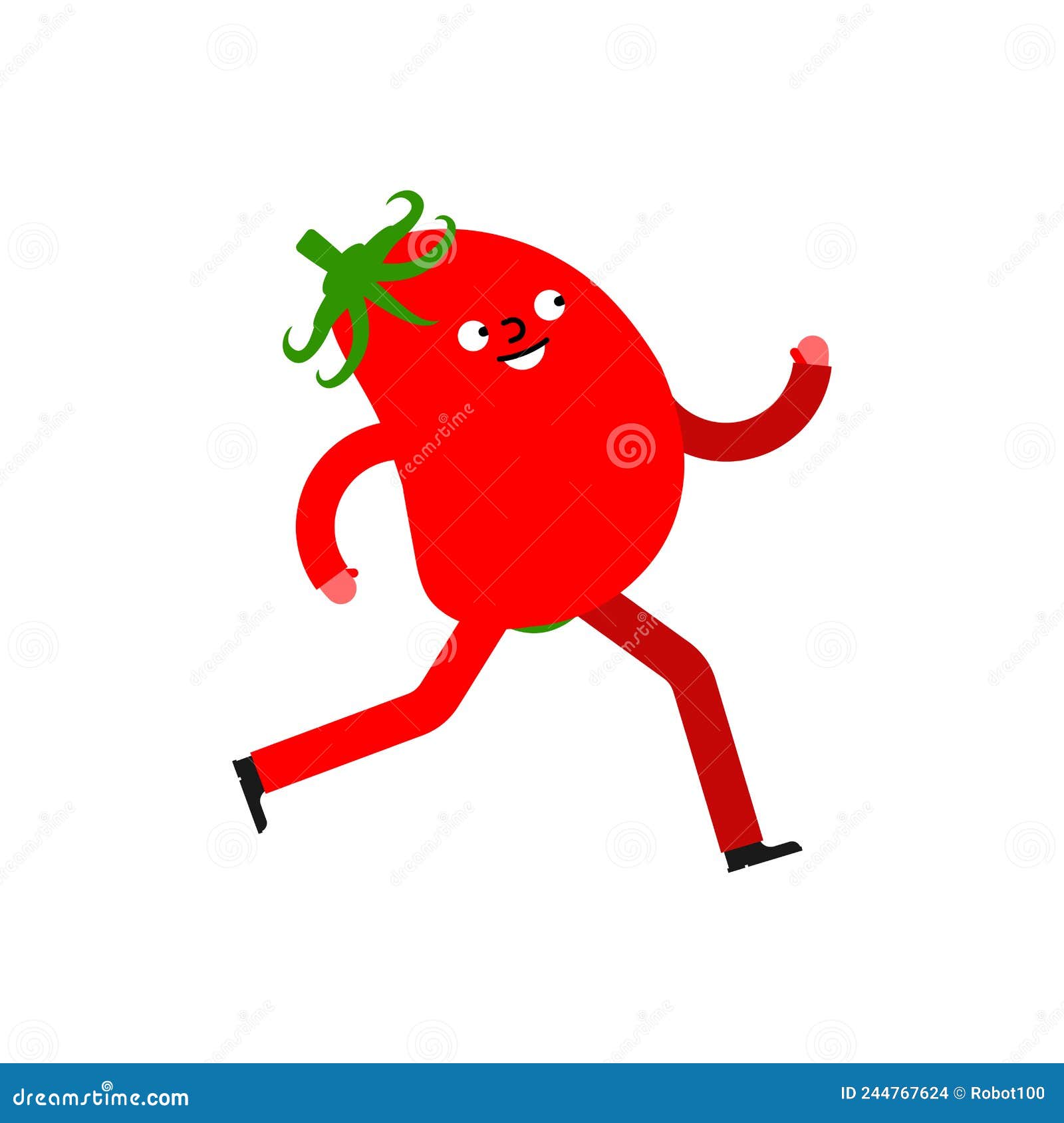 Tomato is Running. Sports Vegetable Stock Vector - Illustration of ...