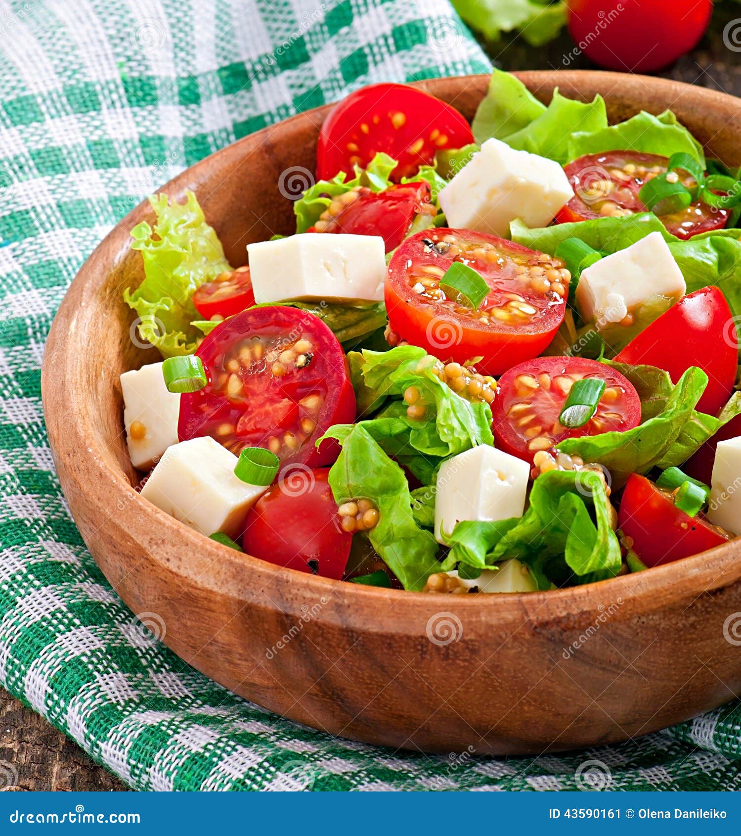 Tomato Salad with Lettuce, Cheese Stock Image - Image of life, dish ...
