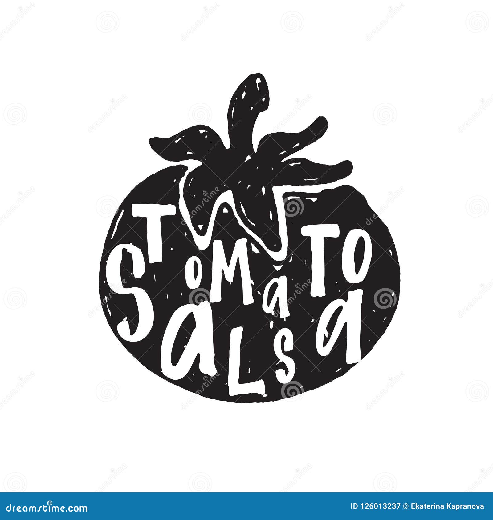 Tomato Salsa. Hand Writing Calligraphy Phrase. Vector Illustration of ...