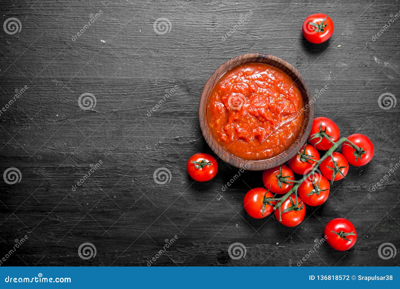 Tomato sauce in bowl stock photo. Image of background - 136818572