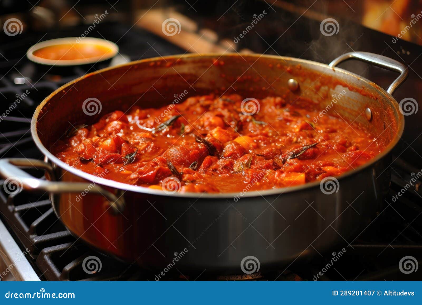 Tomato Sauce Simmering in a Pan Stock Image - Image of aromatic, recipe ...