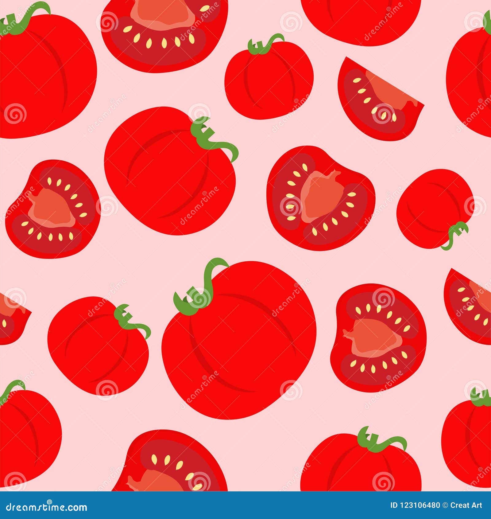 Tomato Seamless Pattern Background Vector Stock Vector - Illustration ...
