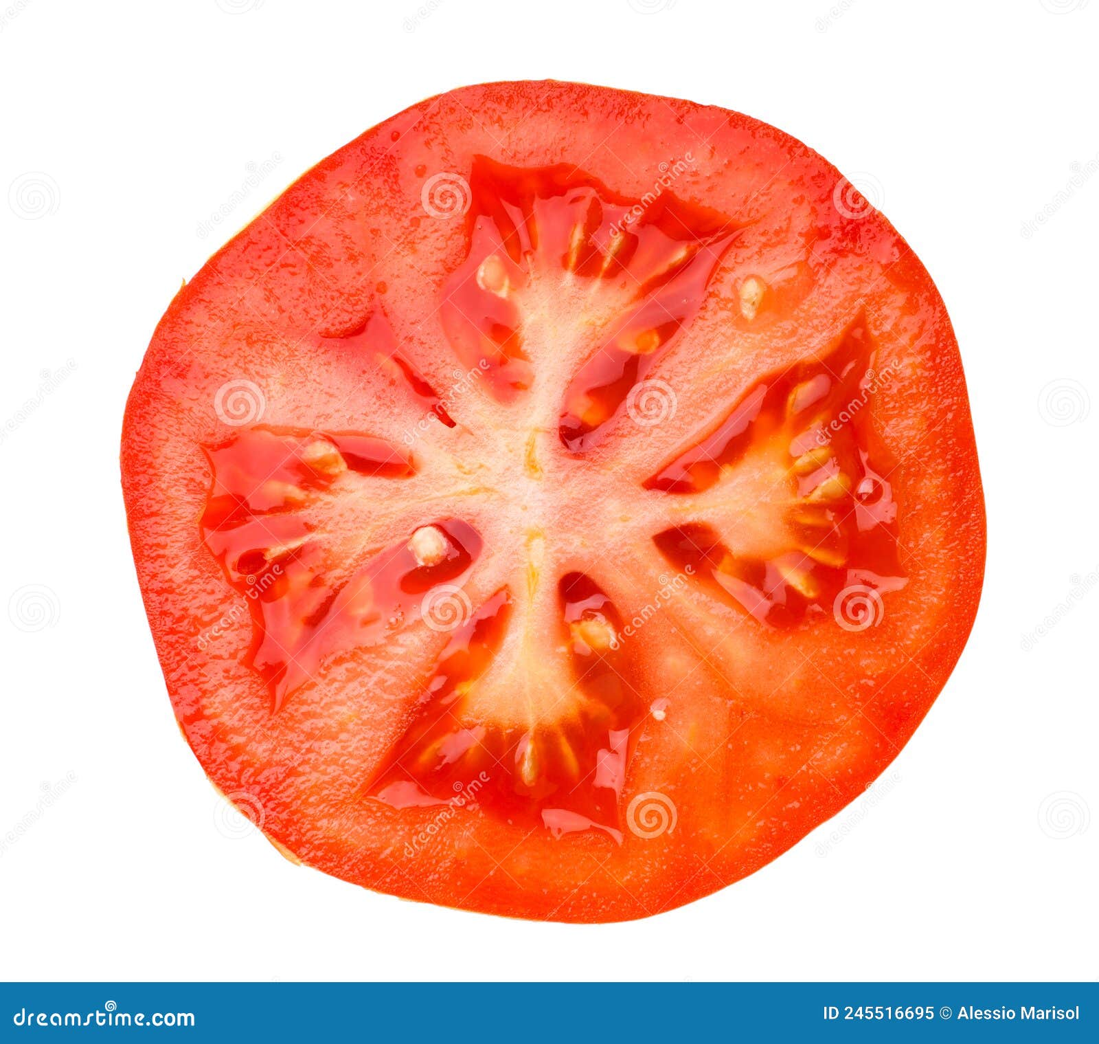 Closeup View of a Section of Tomato Isolated Stock Image - Image of ...