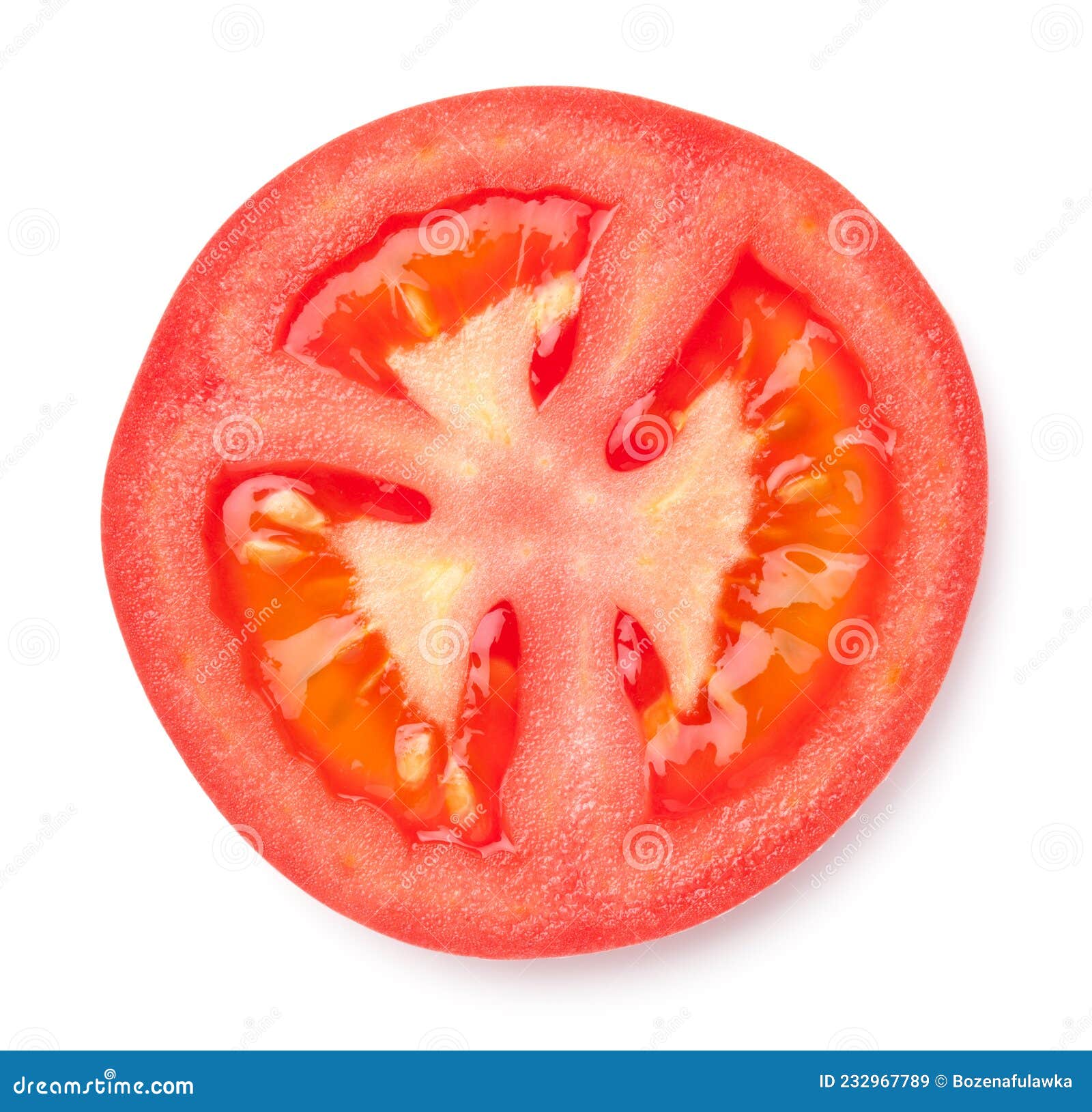 Tomato Slice Isolated Over White Background Stock Image - Image of ...