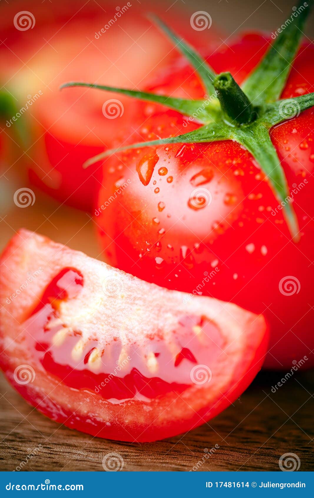 Tomato Sliced Water Drops stock photo. Image of tomato - 17481614