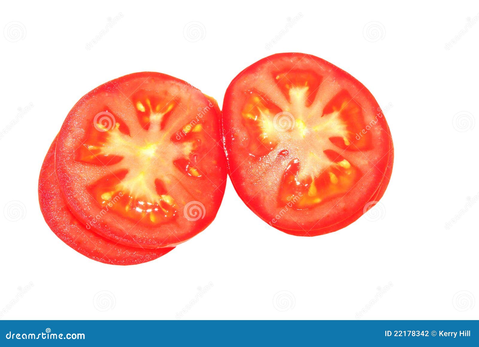 Tomato slices isolated stock photo. Image of closeup - 22178342