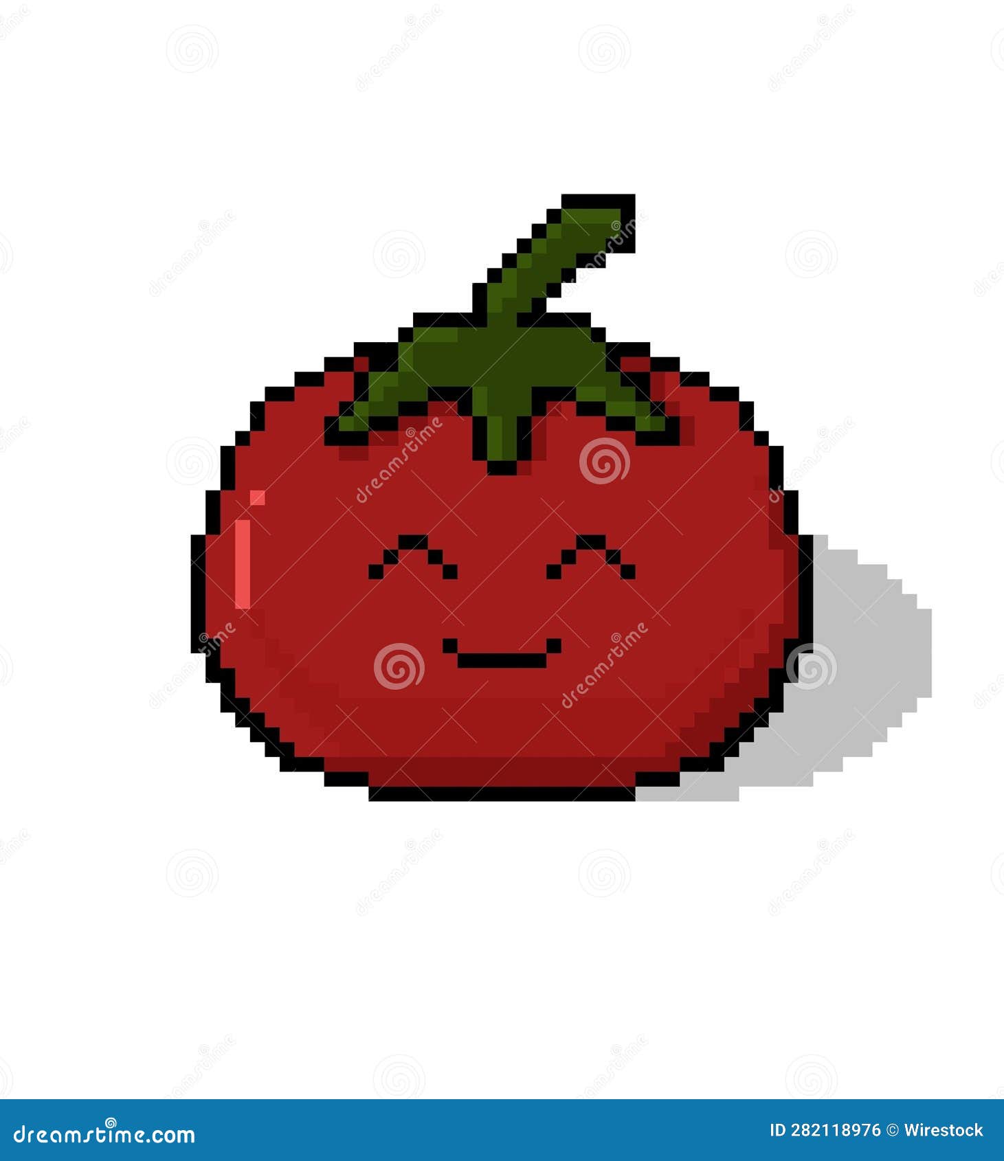 A Tomato with a Smirk on Its Face, in a Pixel Style Stock Photo - Image ...