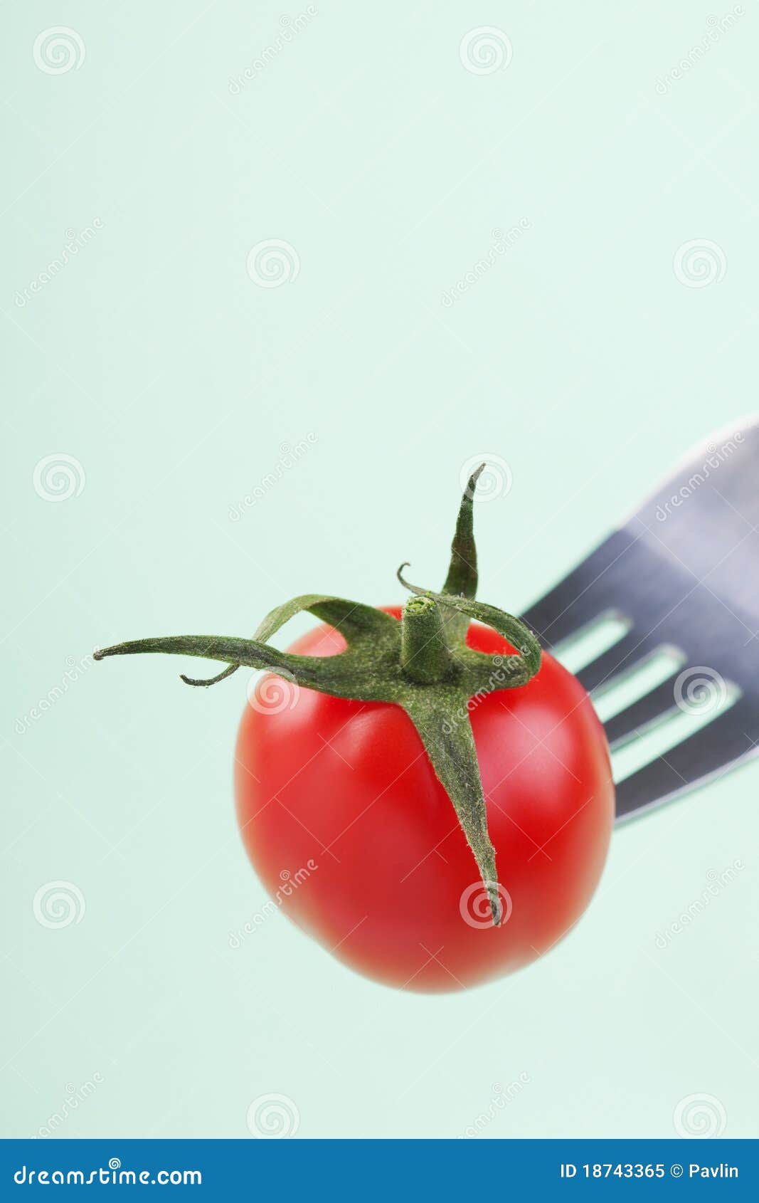 Tomato on a spoon stock image. Image of fork, freshness - 18743365