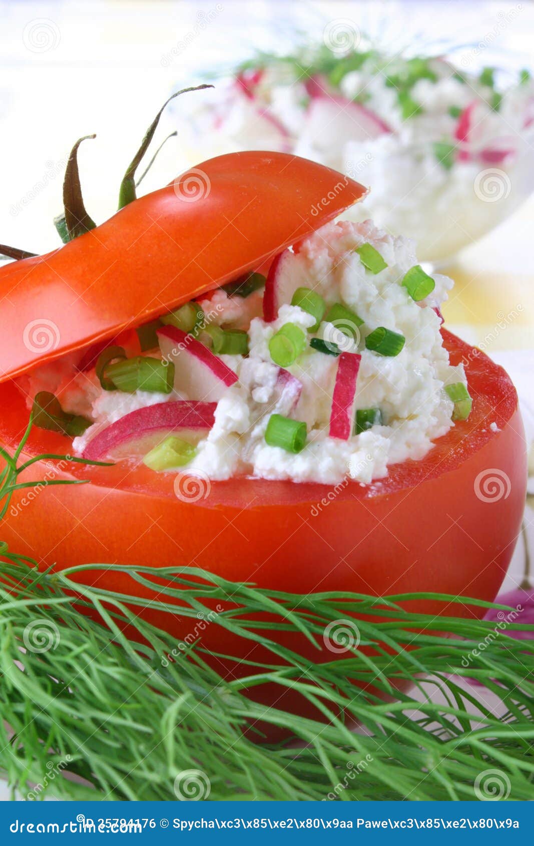 Tomato Stuffed Cottage Cheese Stock Photo - Image of nutrition, cottage ...