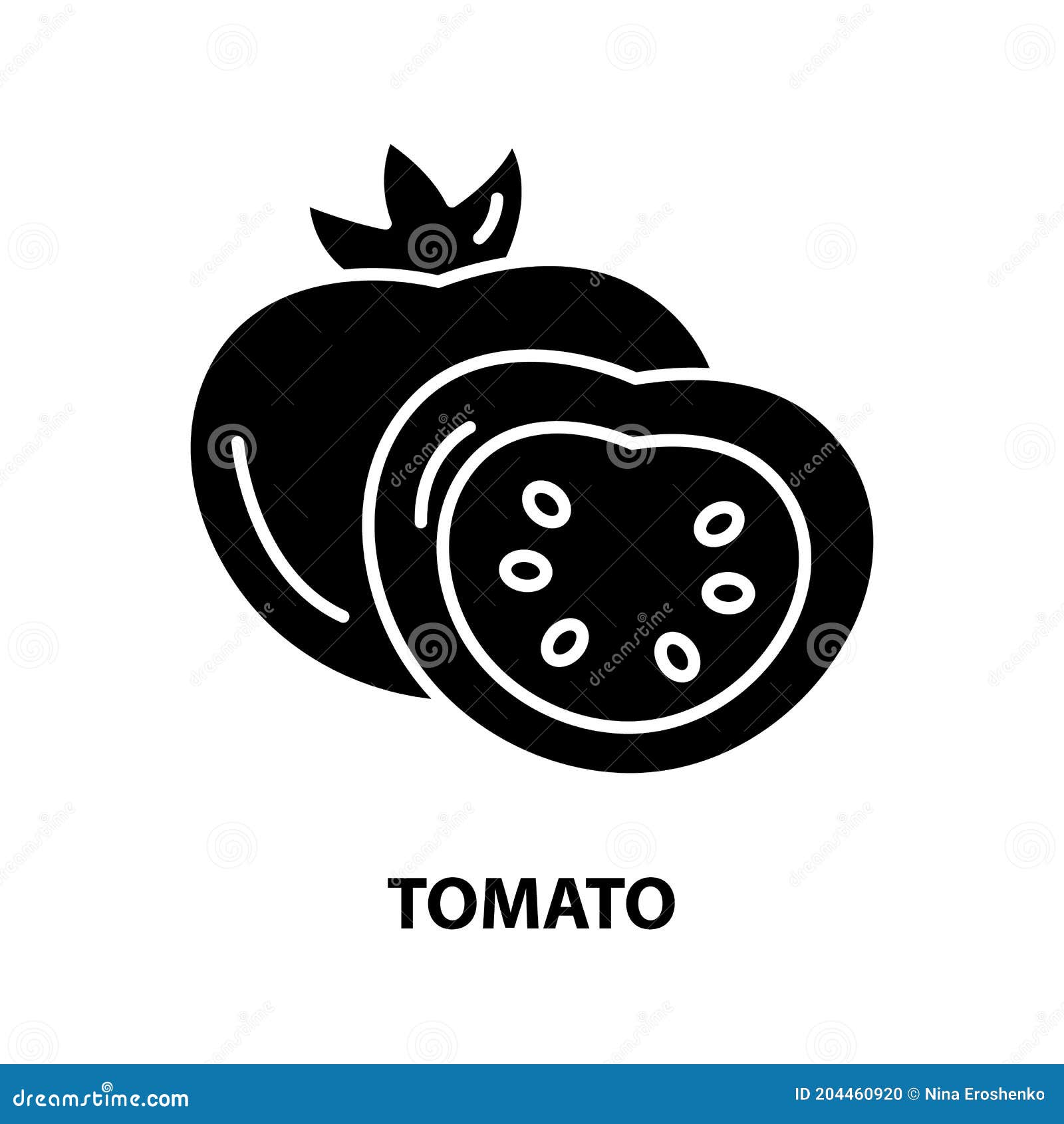 Tomato Symbol Icon, Black Vector Sign with Editable Strokes, Concept ...