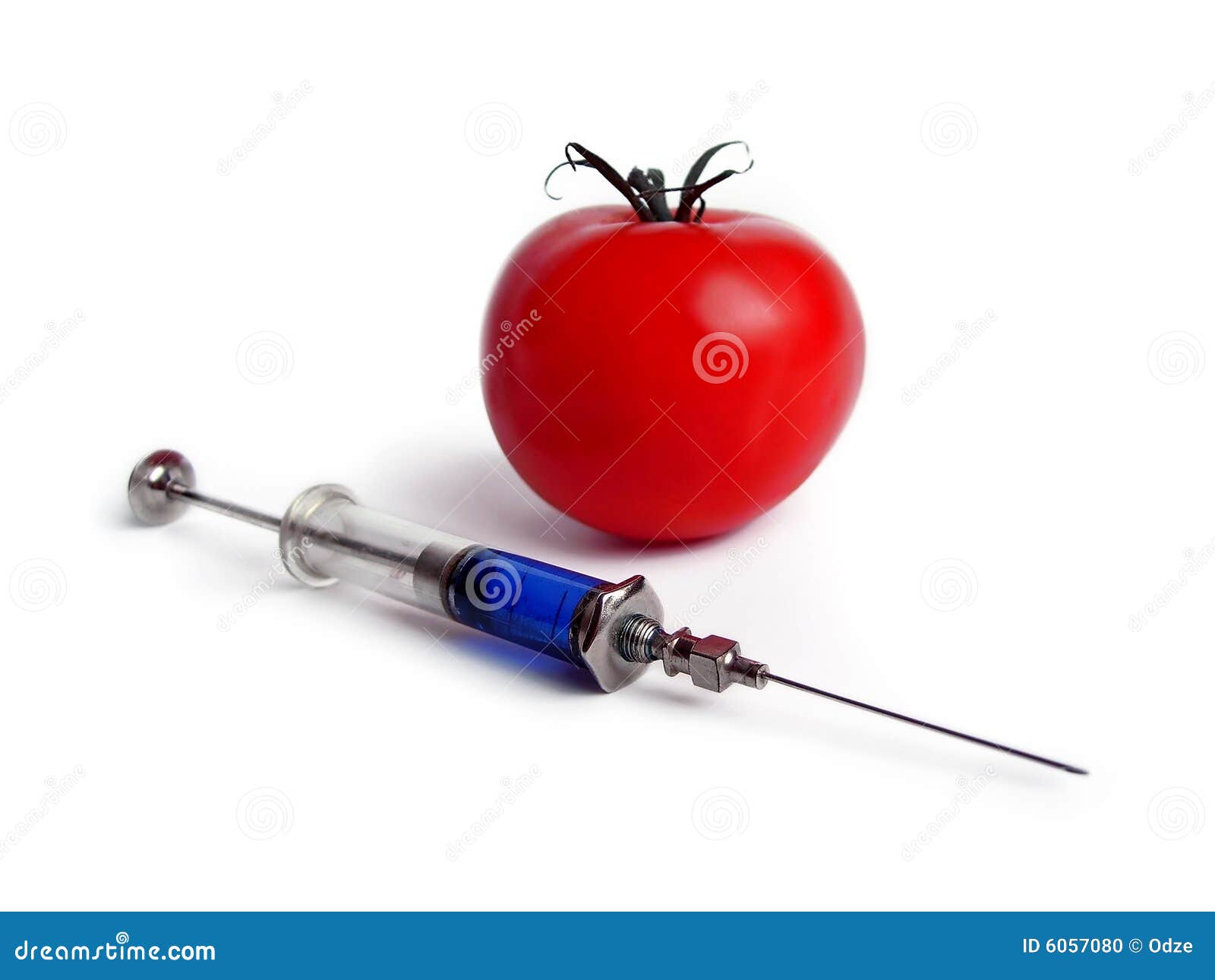 Tomato and syringe stock photo. Image of freshness, injecting - 6057080