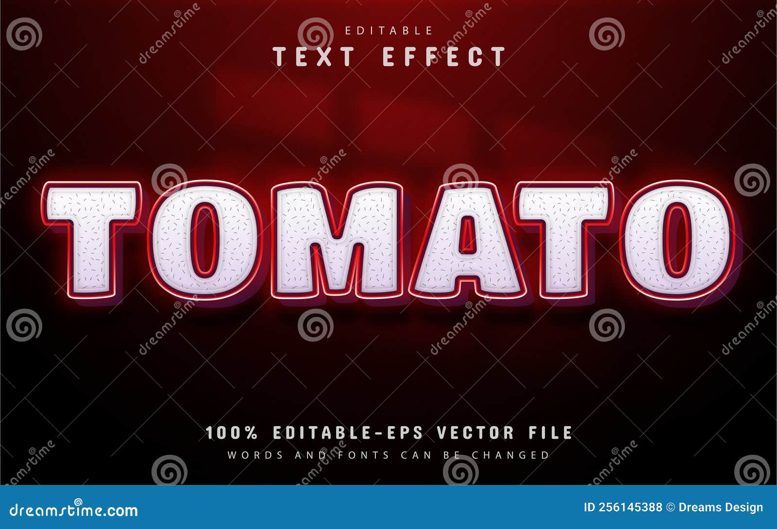 Tomato Text Effect Neon Style Stock Vector - Illustration of background ...