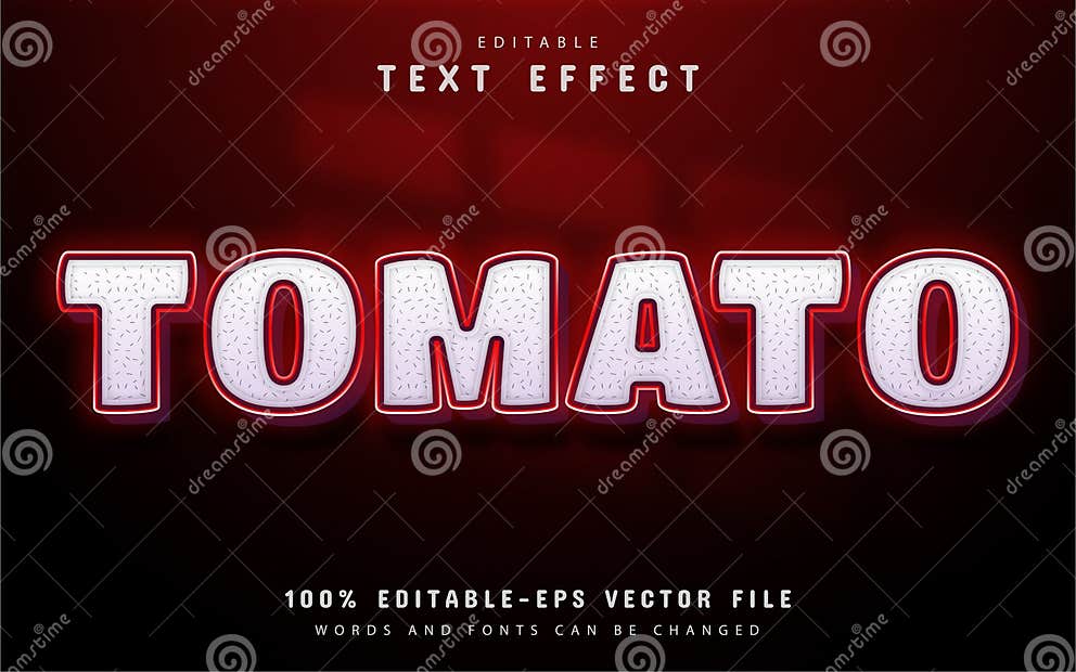 Tomato Text Effect Neon Style Stock Vector - Illustration of background, vegetarian: 256145388