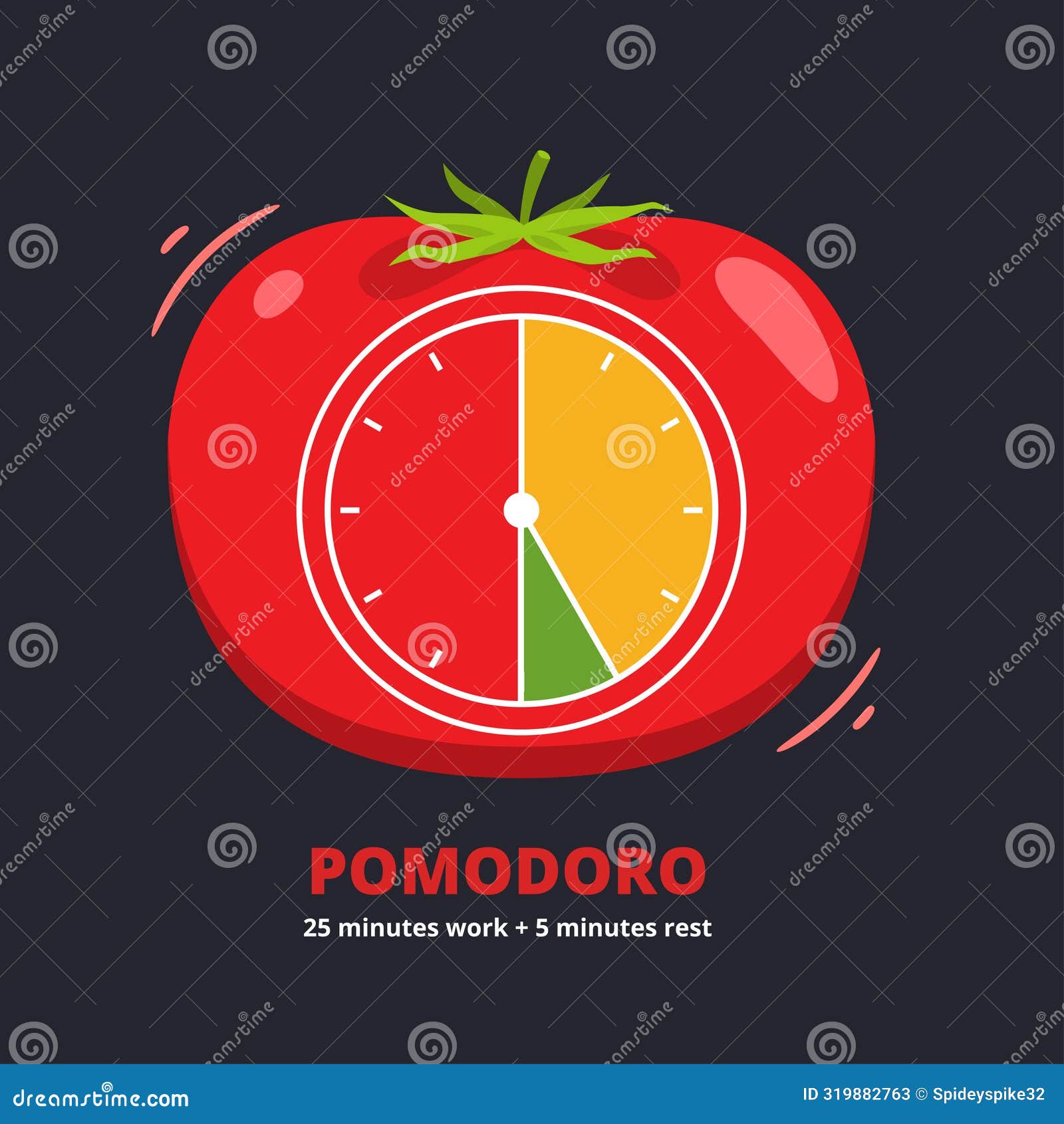 A Tomato with Time Sign in it. Isolated Vector Illustration Stock ...