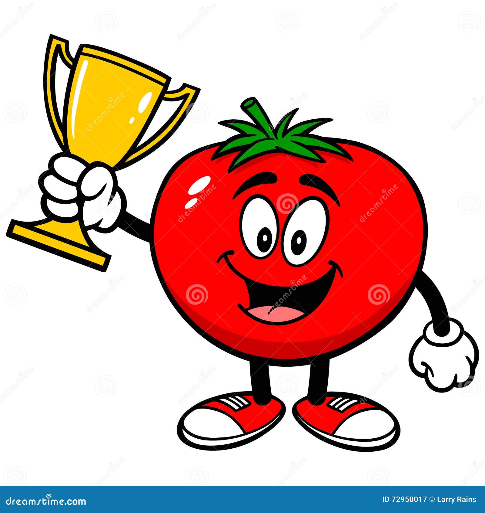 Tomato with Trophy stock vector. Illustration of vegetable - 72950017