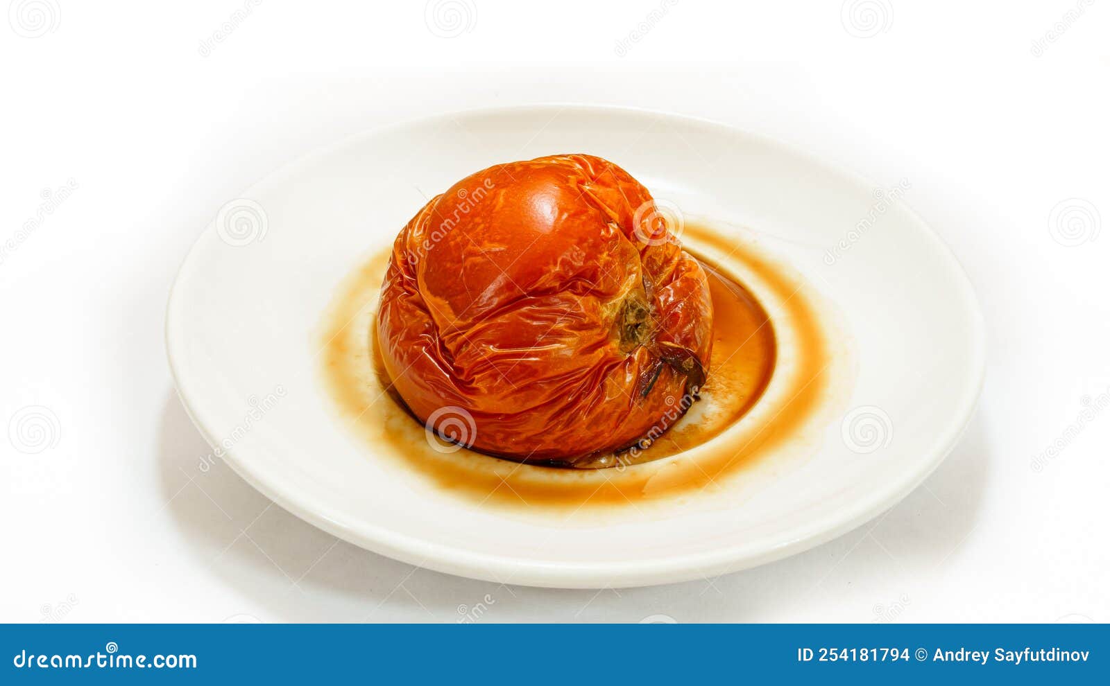 The Tomato on the White Plate Spoils. the Decay of Vegetables. Stock ...