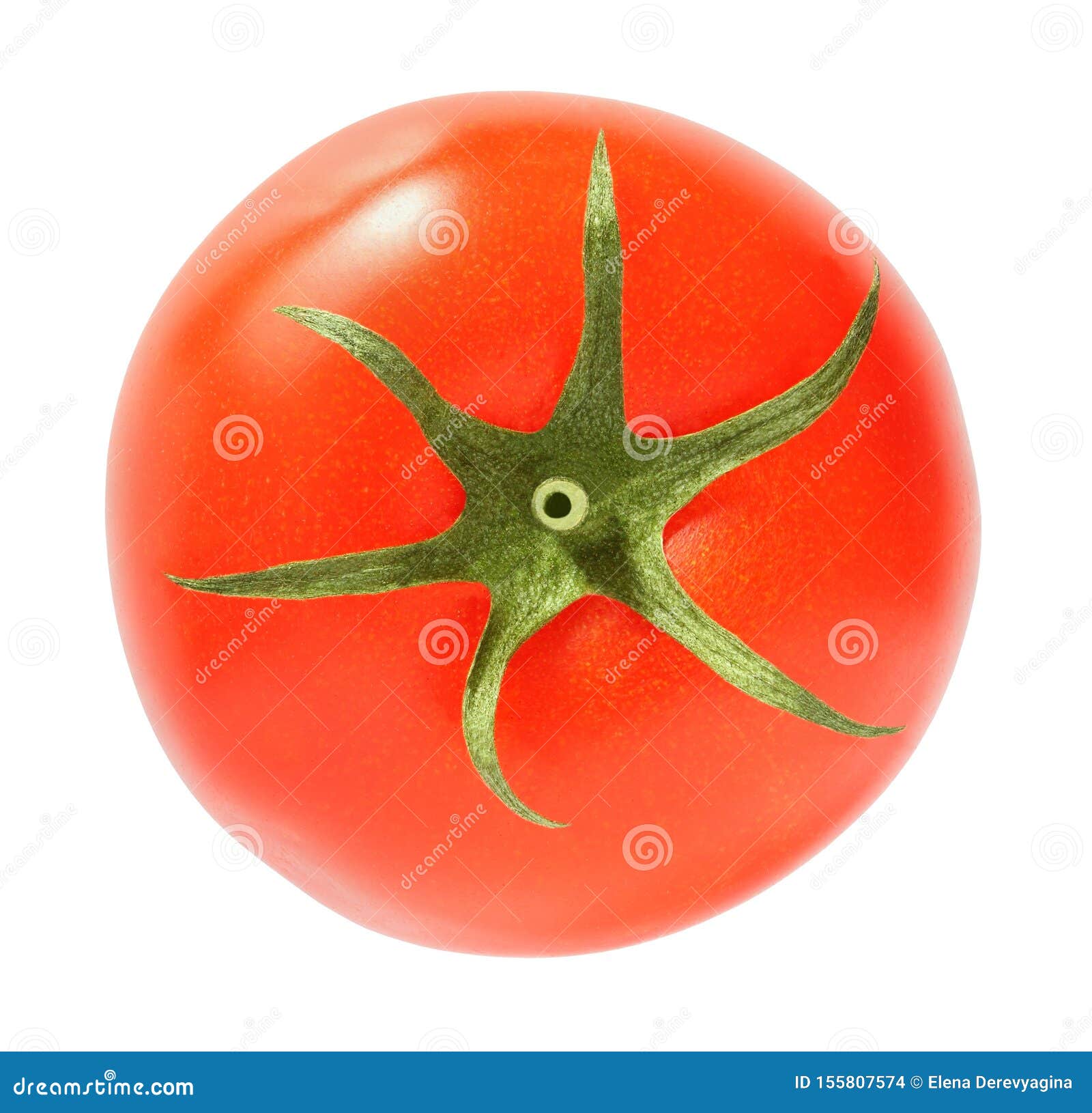 Tomato Whole One Top View Isolated on White Background with Clipping ...