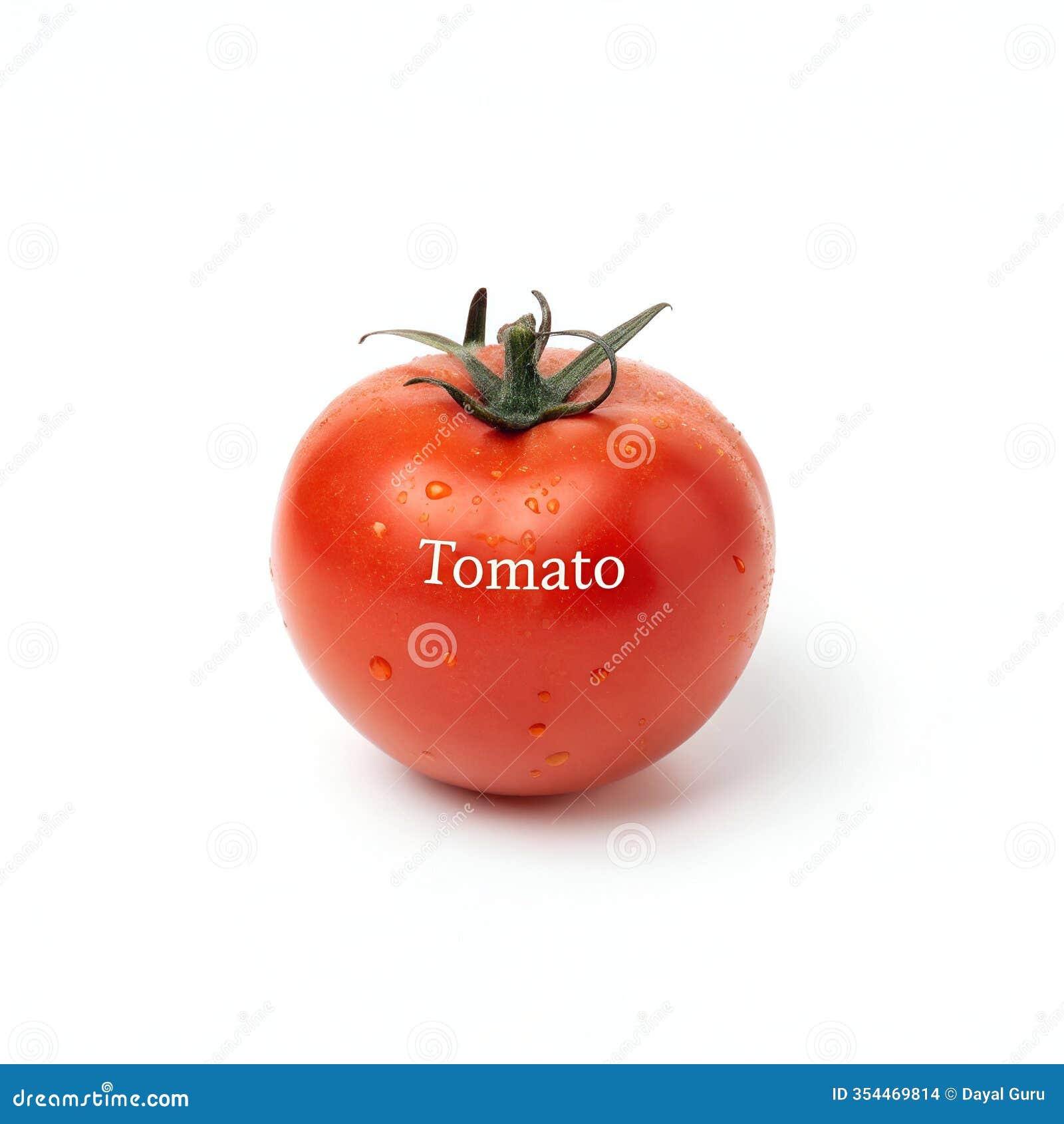 Tomato with the Word "Tomato" on it Isolated on White Background Stock ...
