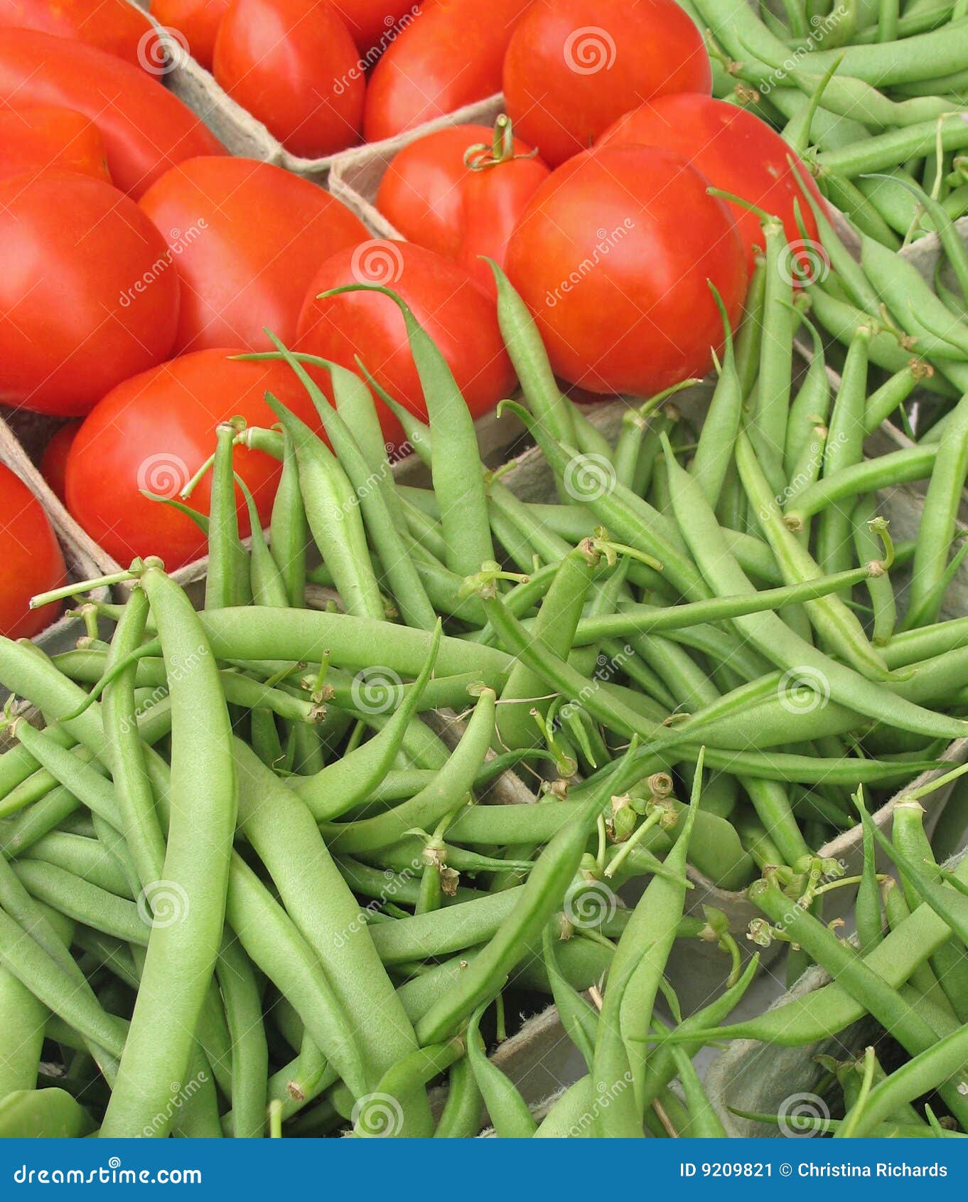 Tomatoes and Beans at Farmers Market Stock Image - Image of produce ...